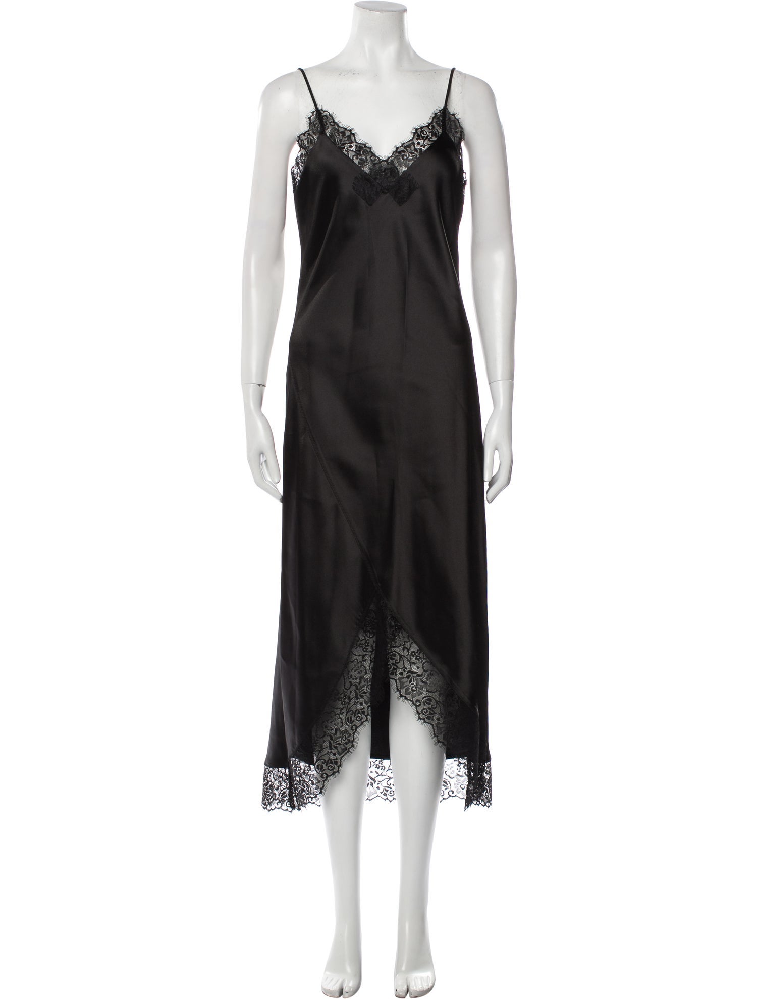 AllSaints V-Neck Long Dress - Black Dresses, Clothing - WAQ94610 | The RealReal