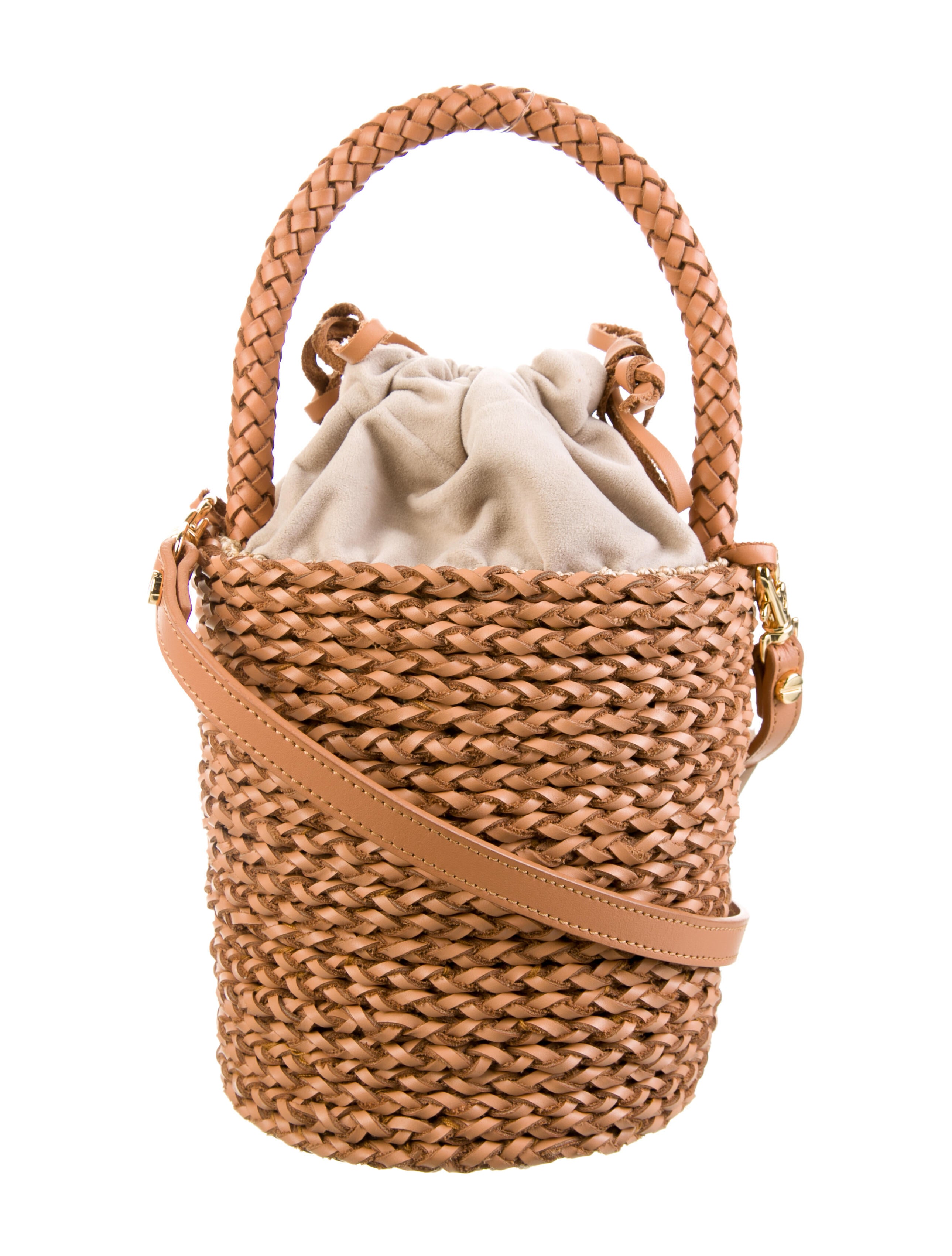Aranaz Braided Leather Bucket Bag - Brown Bucket Bags, Handbags ...