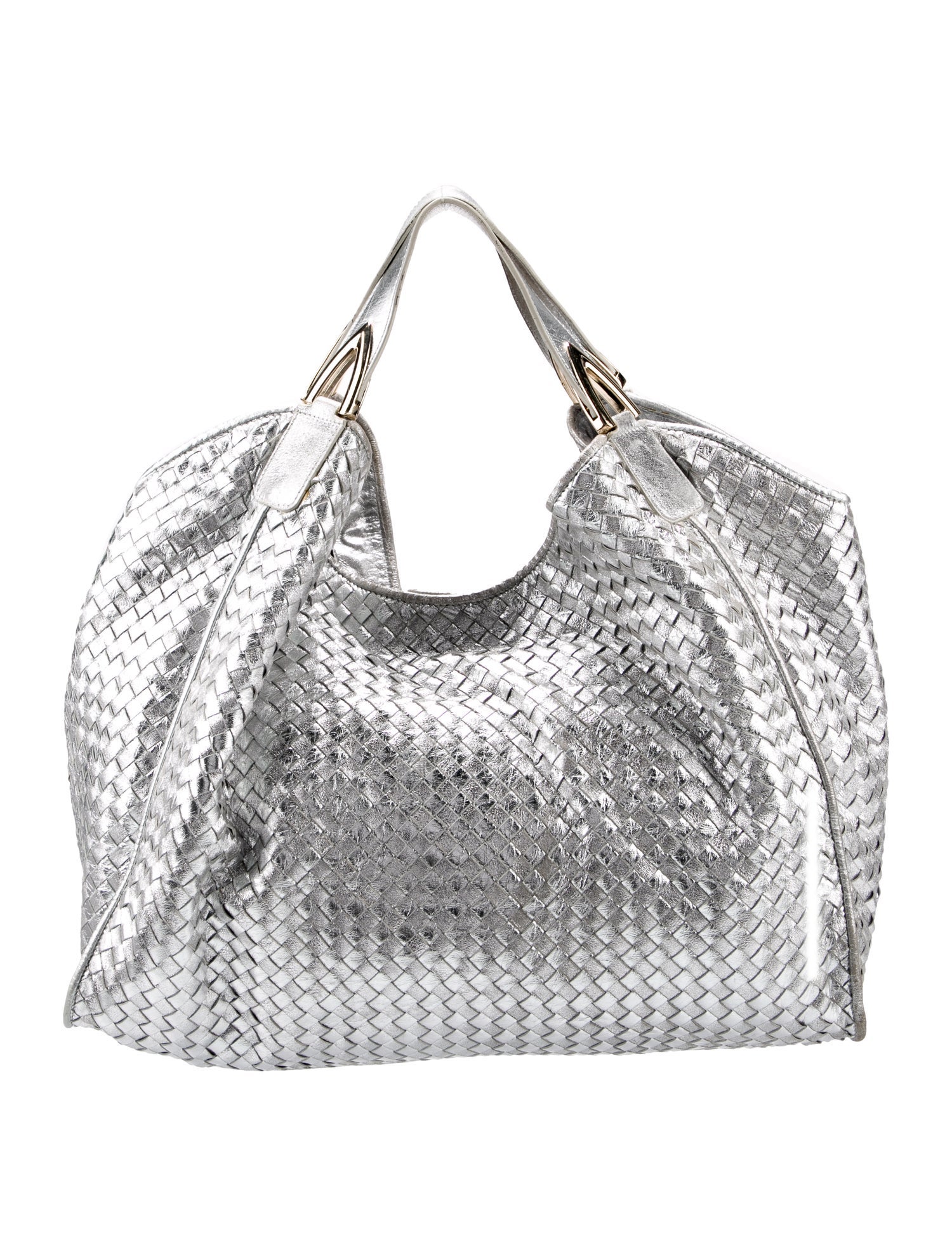 Ape Regina Leather Braided Bag - Silver Hobos, Handbags - WARPG20014 ...