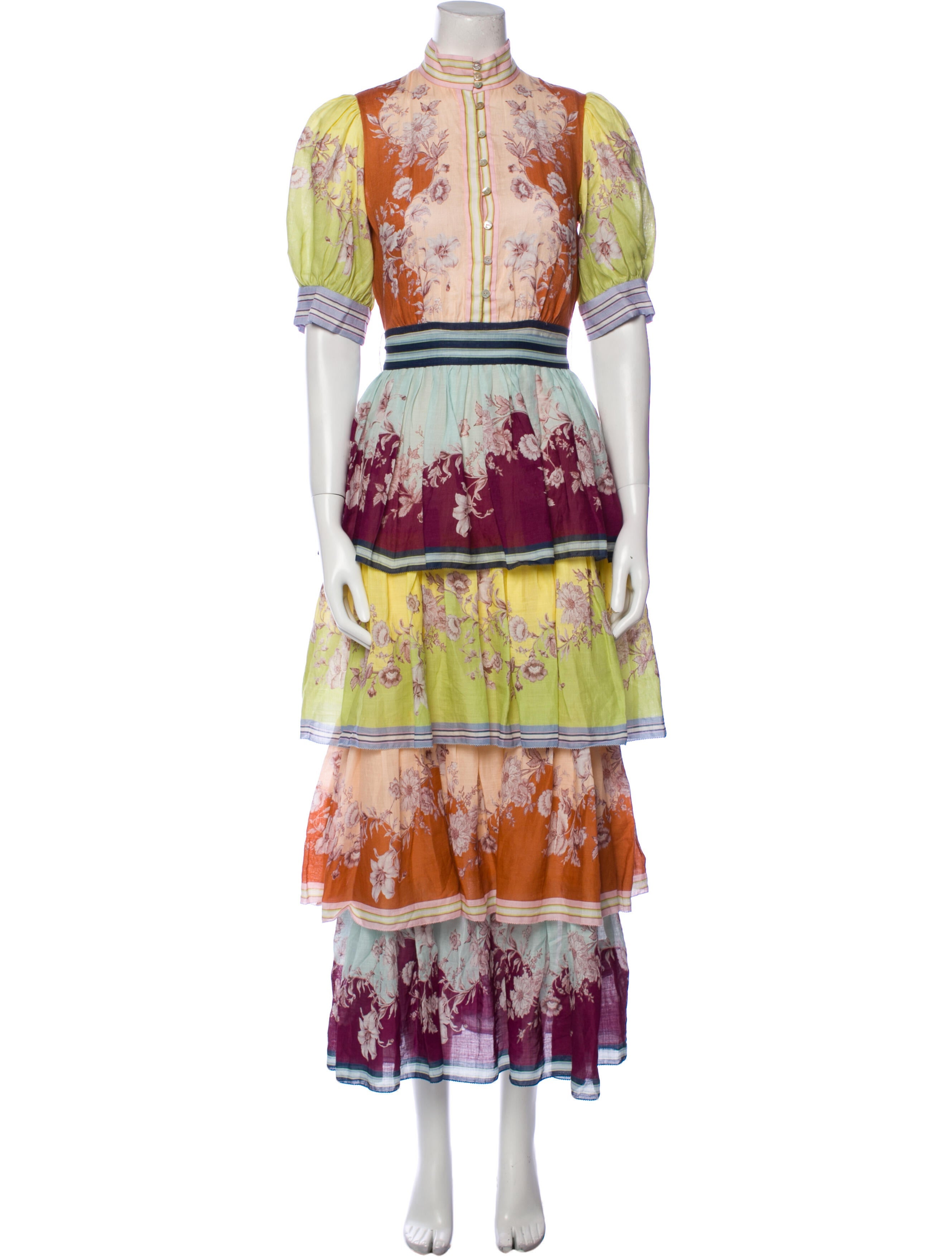 ALÉMAIS Floral Print Long Dress w/ Tags - Orange Dresses, Clothing ...