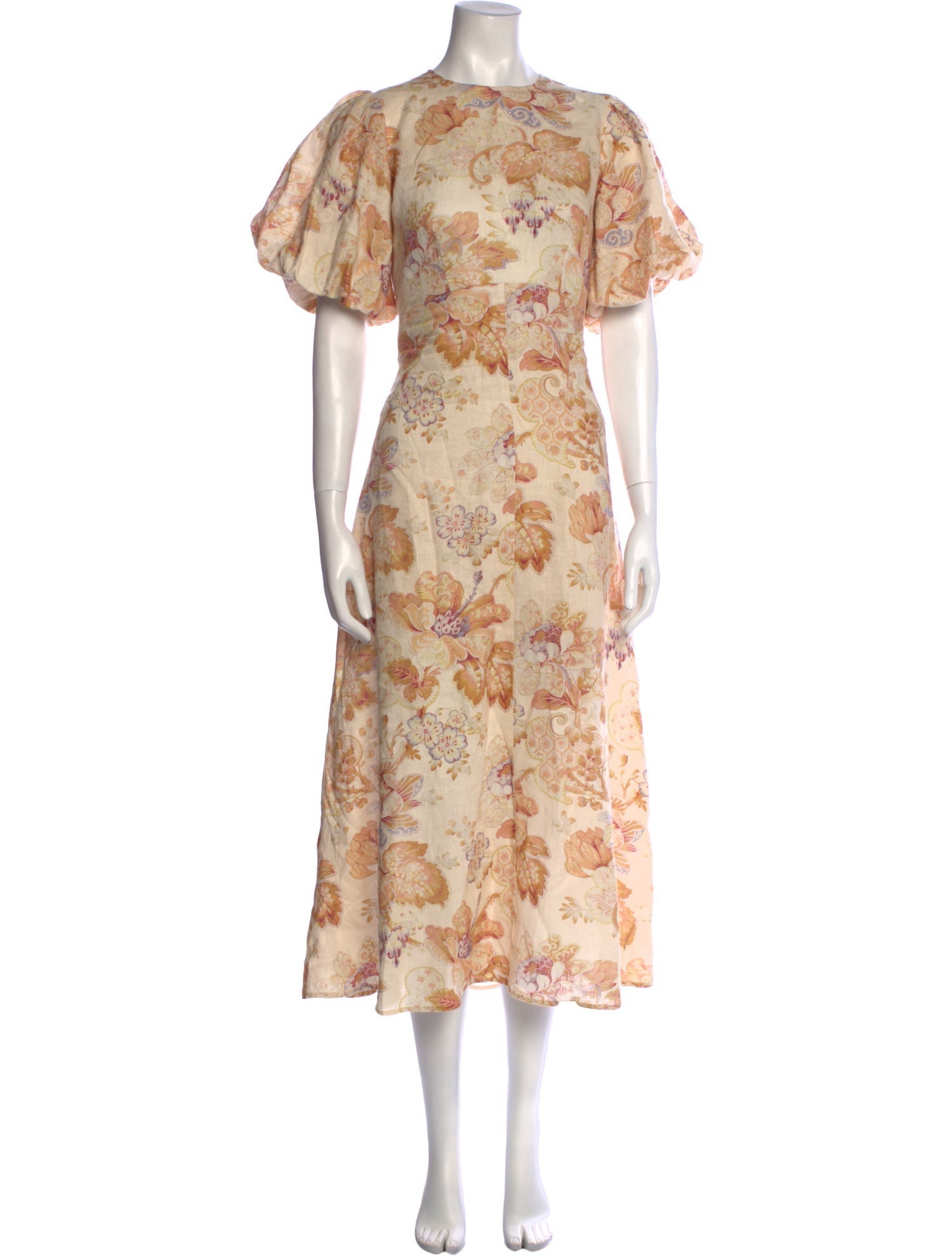 ALÉMAIS Floral Print Long Dress - Neutrals Dresses, Clothing ...