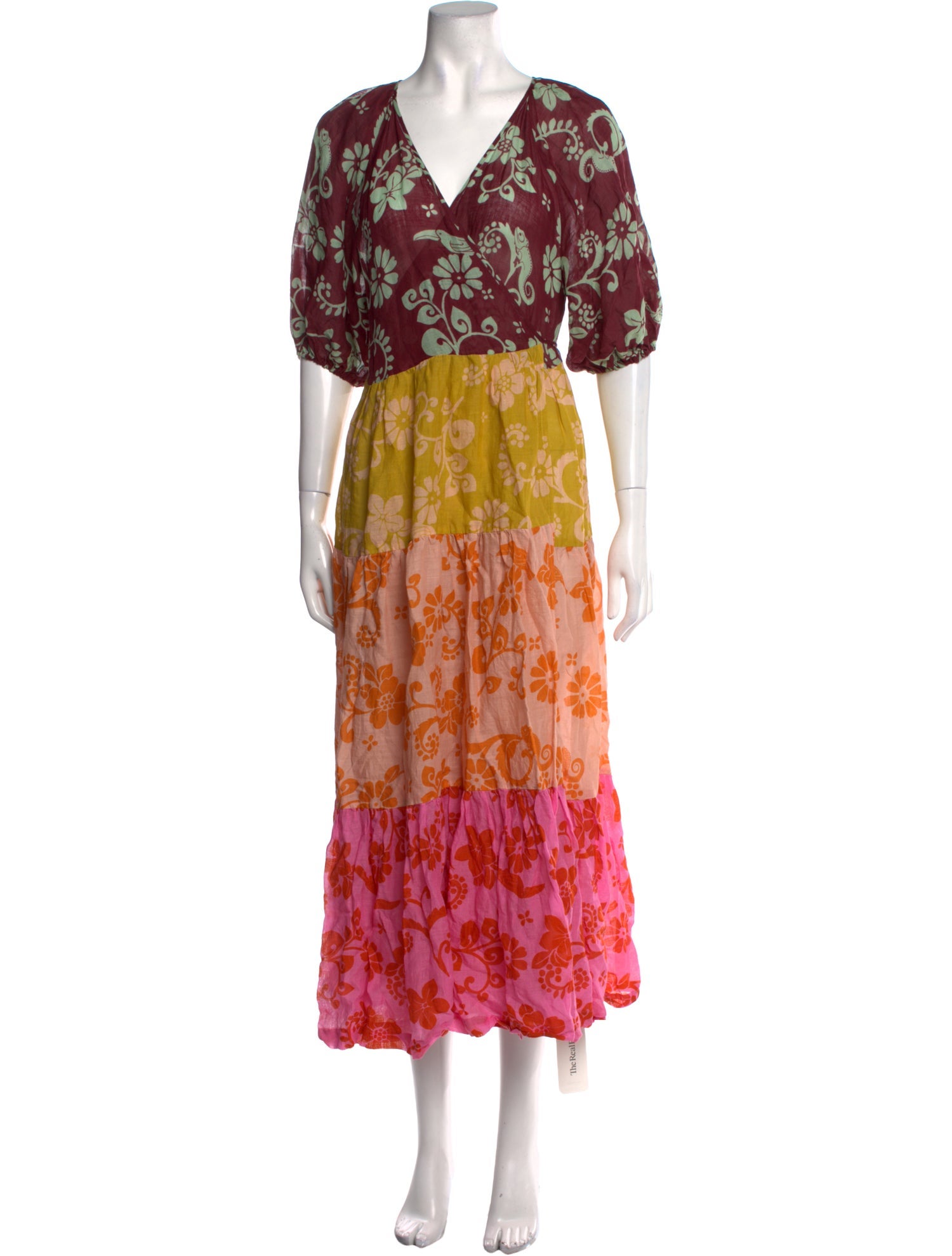 ALÉMAIS Floral Print Long Dress - Burgundy Dresses, Clothing ...