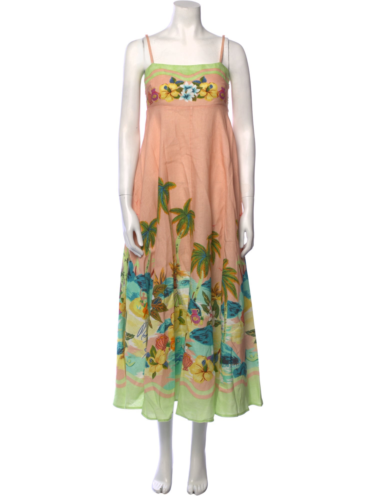 ALÉMAIS Floral Print Long Dress - Pink Dresses, Clothing - WASLI21550 ...