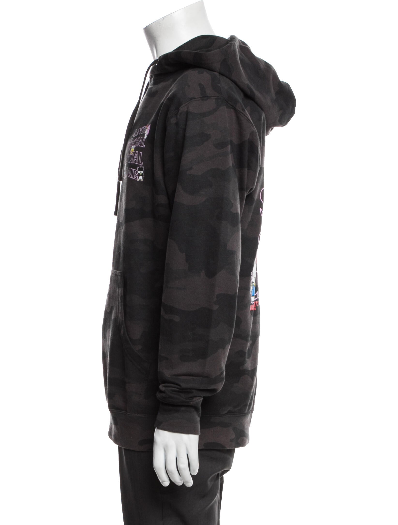 Anti Social Social Club x Hello Kitty Camouflage Print V-Neck Hoodie ...