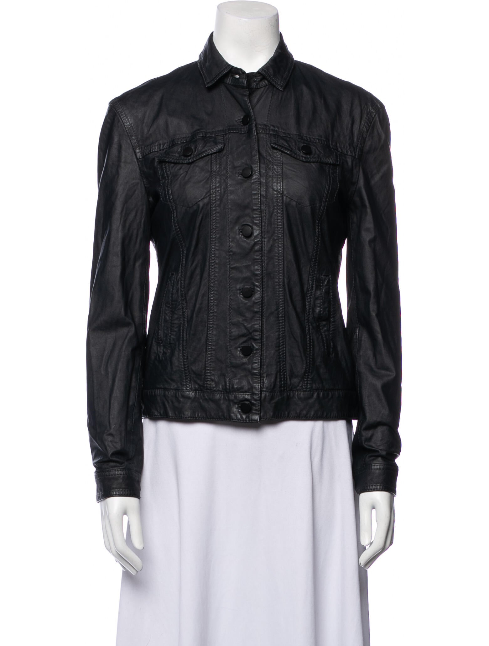 ATM Anthony Thomas Melillo Leather Denim Jacket - Black Jackets ...