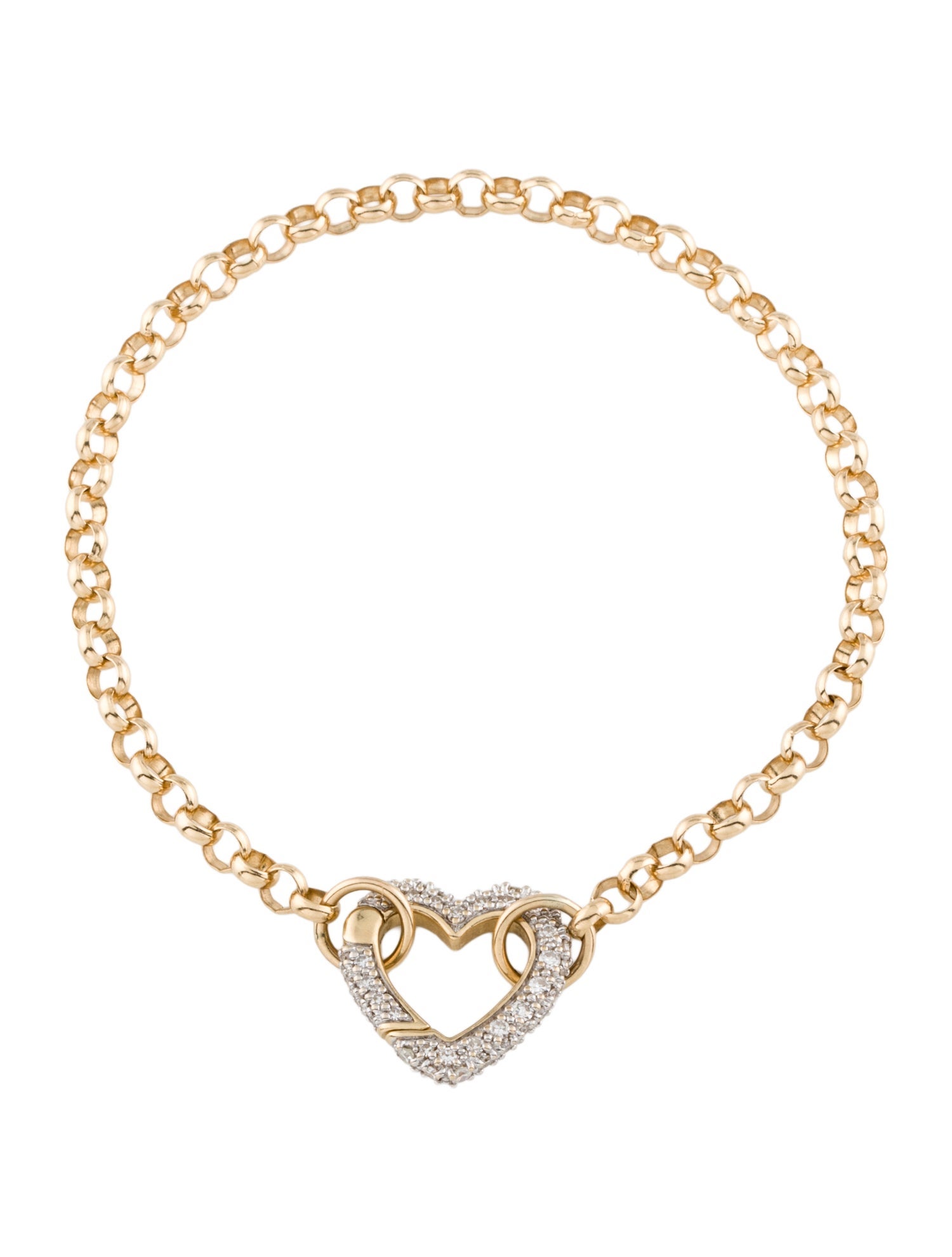Lucy Delius 14K Diamond Love Connection Link w/ 14K Unbranded Link ...