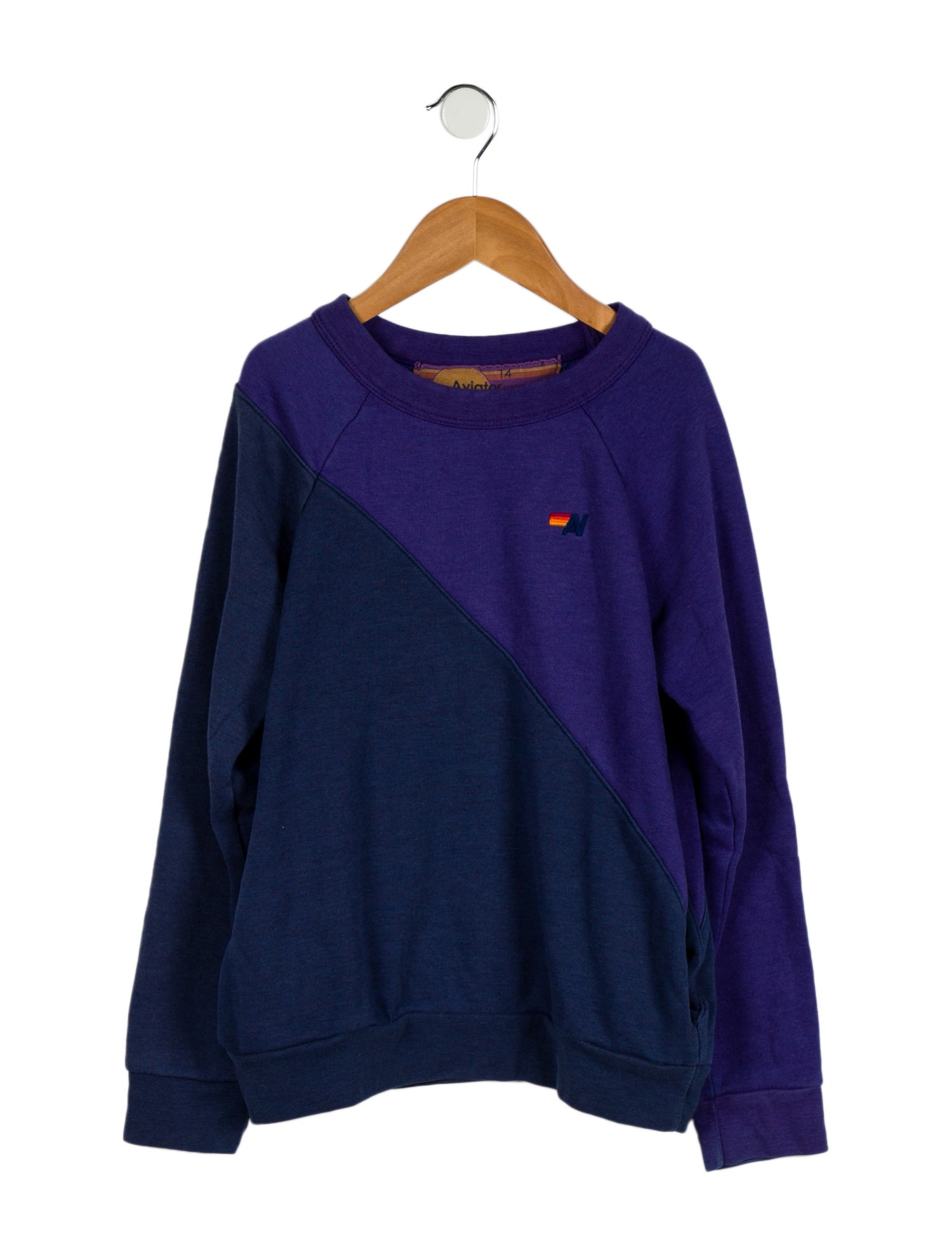 Aviator Nation Girls' Colorblock Crew Neck Sweatshirt - Blue Sizes 7-16 ...