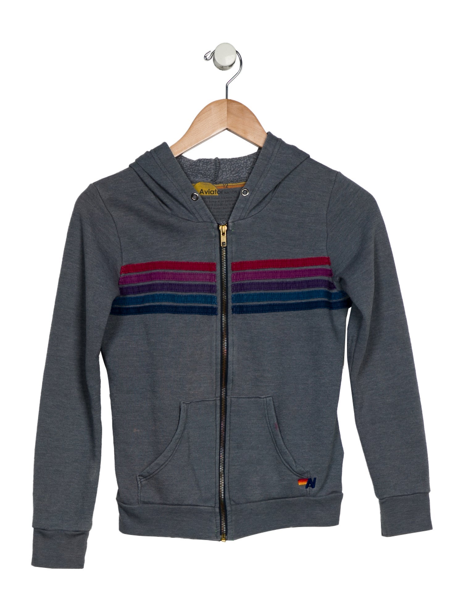 Aviator Nation Kids Girls' Patterned Hooded Jacket - Grey Sizes 7-16 ...