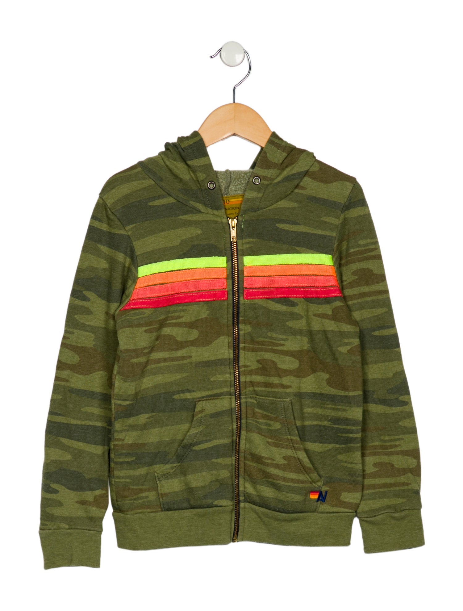 Aviator Nation Girls' Embroidered Zip-Up Hoodie - Green Sizes 7-16 ...