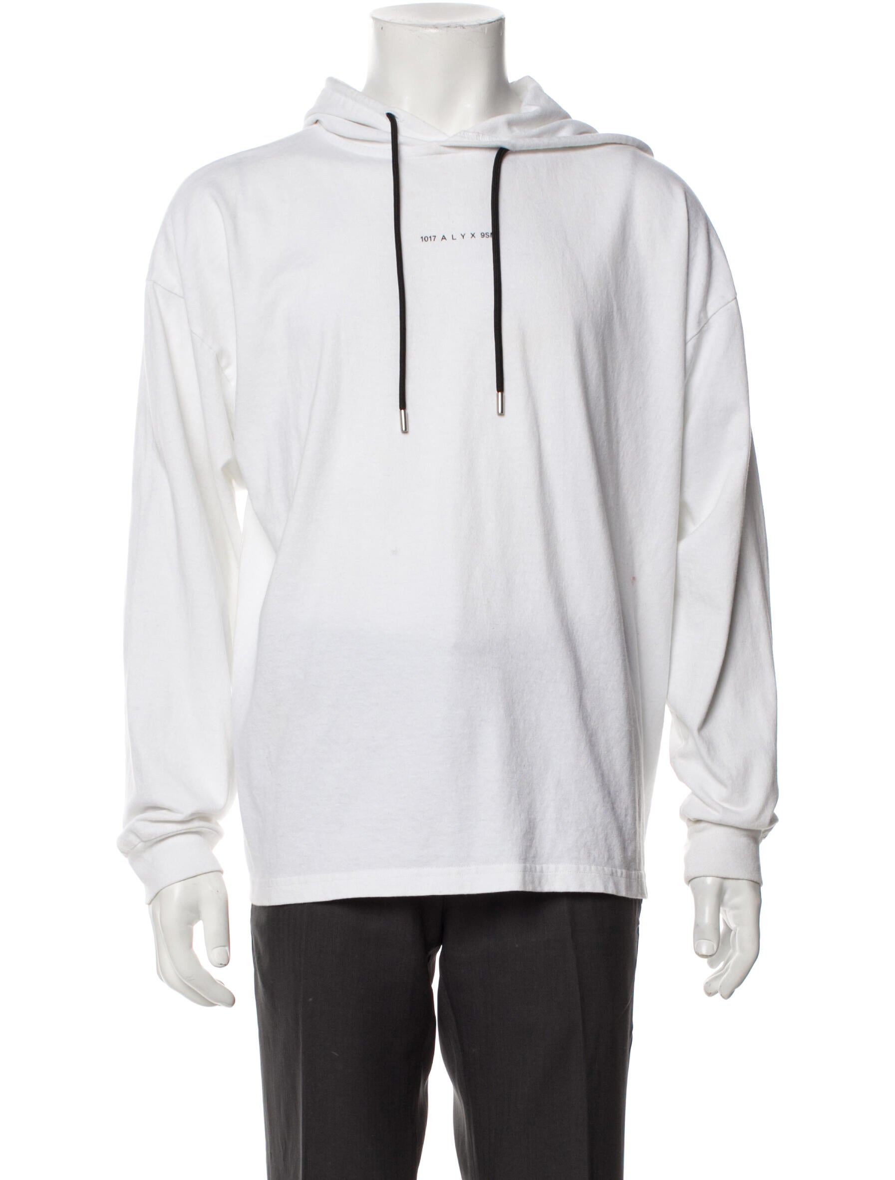 ALYX Visual Crew Neck Long Sleeve Hoodie - White Sweatshirts & Hoodies ...