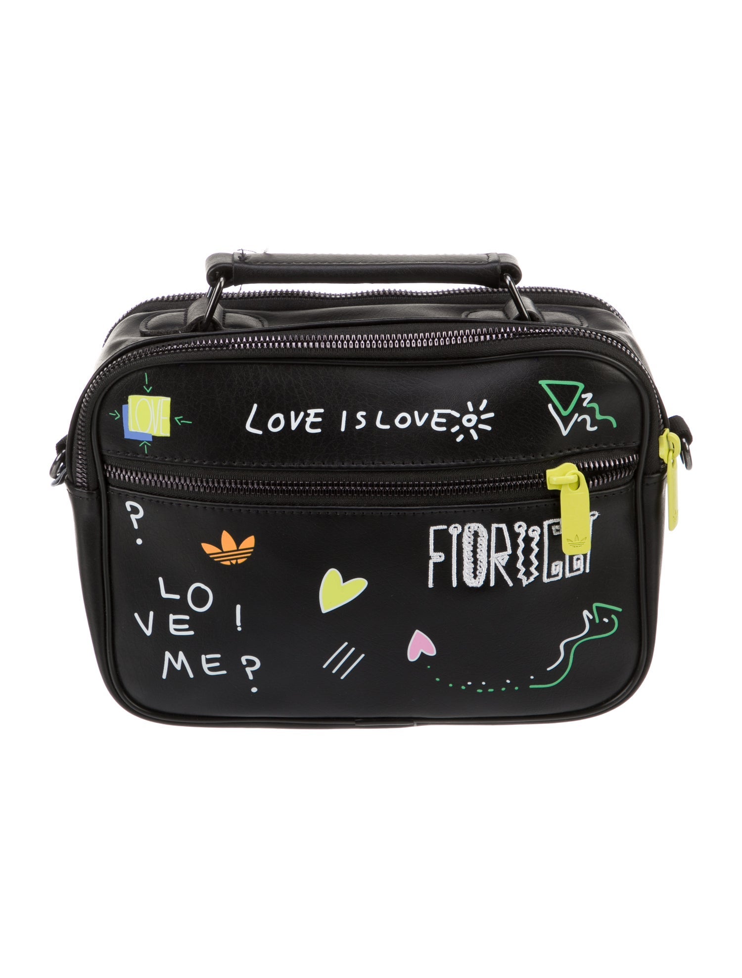 adidas x Fiorucci Leather Top Handle Bag - Black Handle Bags, Handbags ...