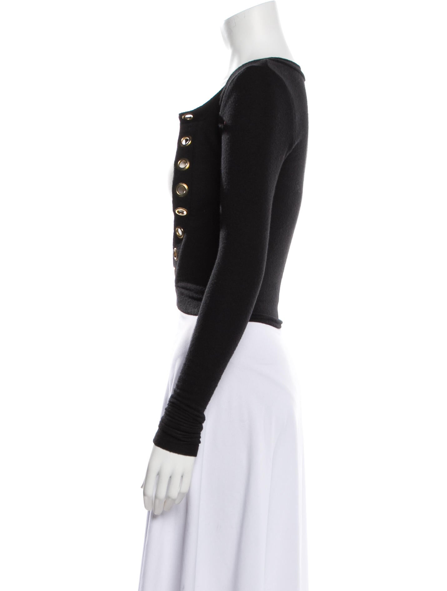 Are You Am I Mock Neck Long Sleeve Crop Top - Black Tops, Clothing ...