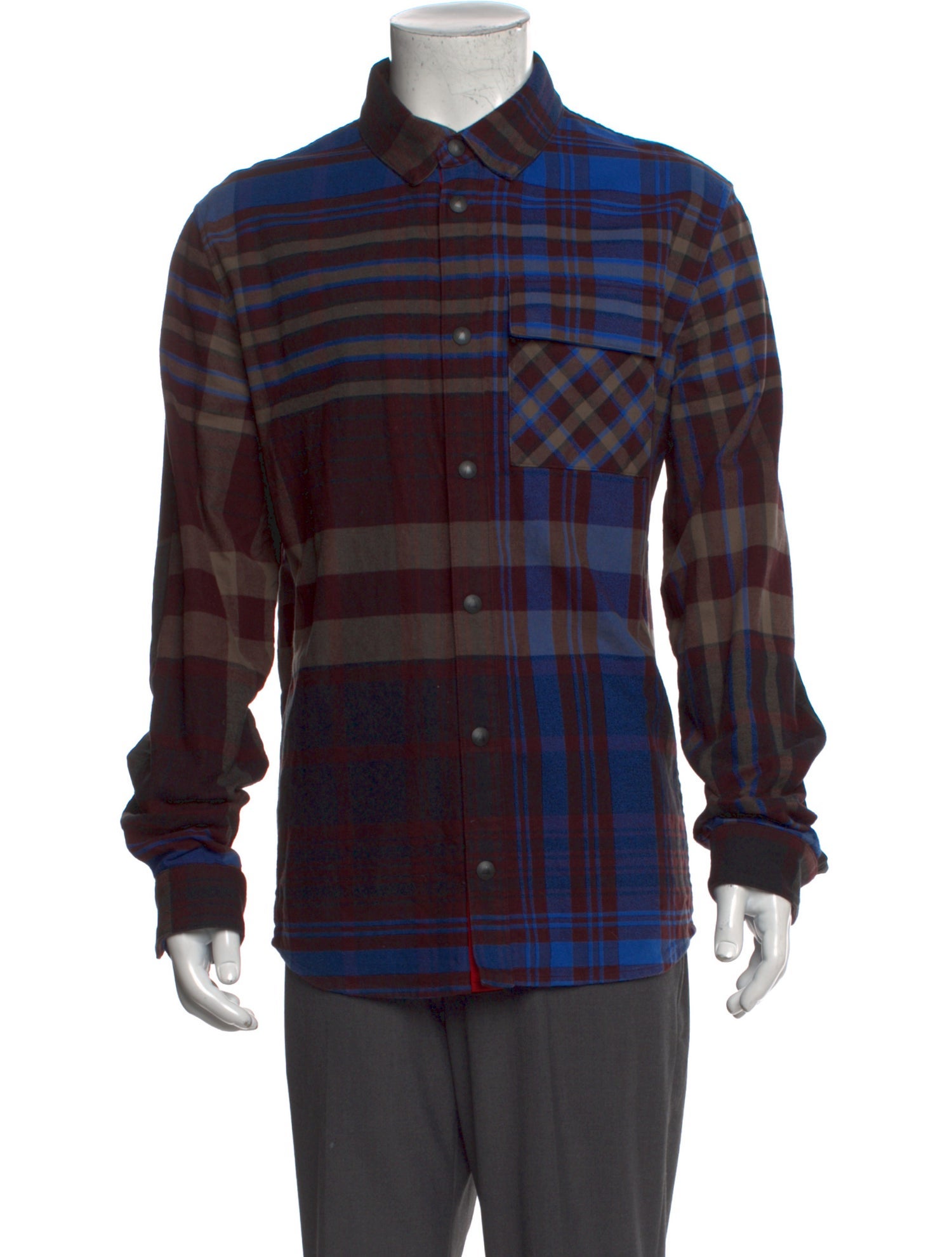 Aztech Mountain Plaid Print Collar Polo Shirt - Brown Polos, Clothing ...