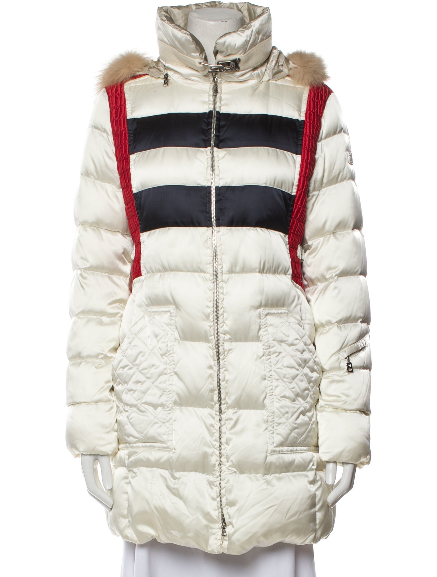 Bogner Striped Down Coat - Neutrals Coats, Clothing - WB141078 | The ...