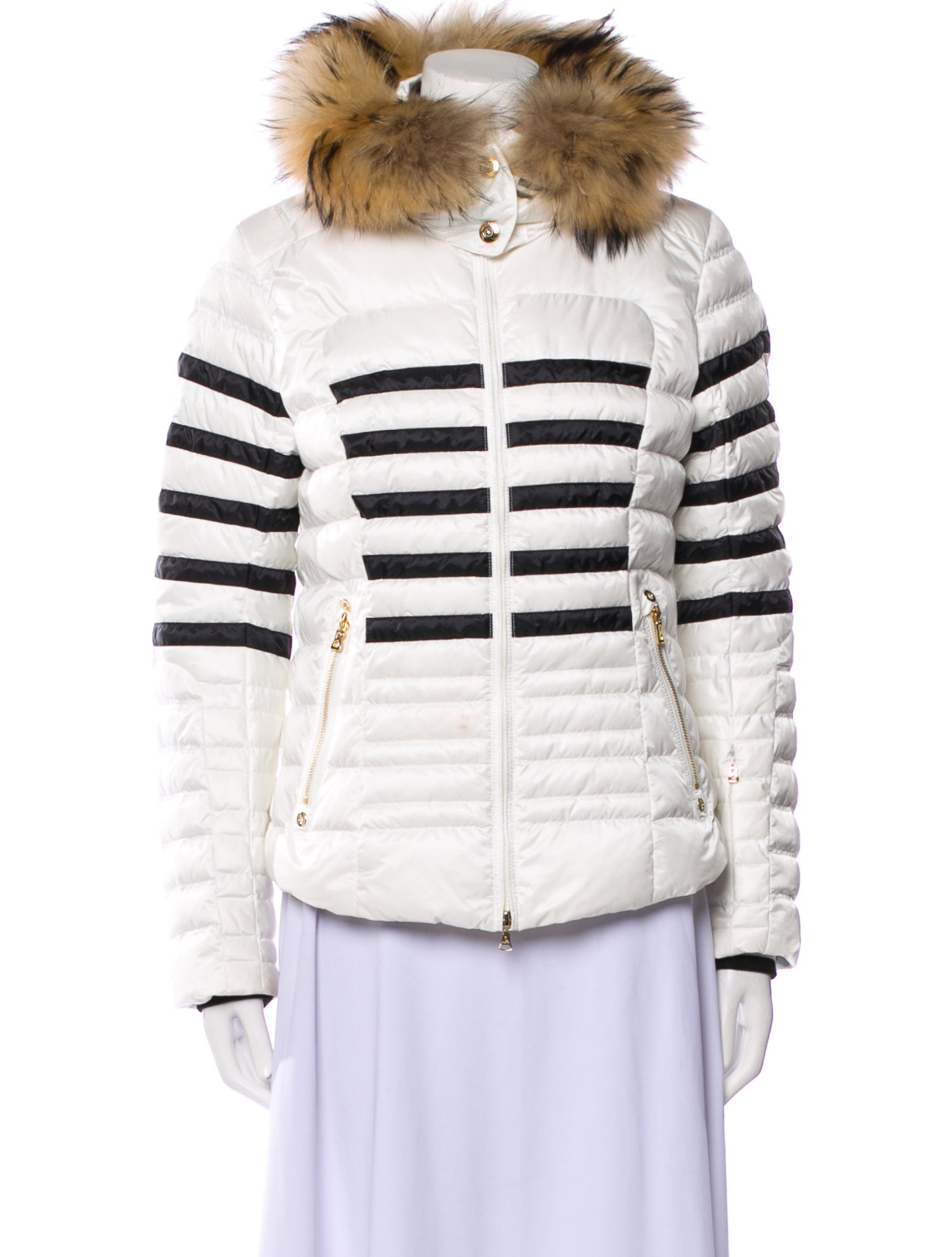 Bogner Striped Down Jacket - White Jackets, Clothing - WB142820 | The ...