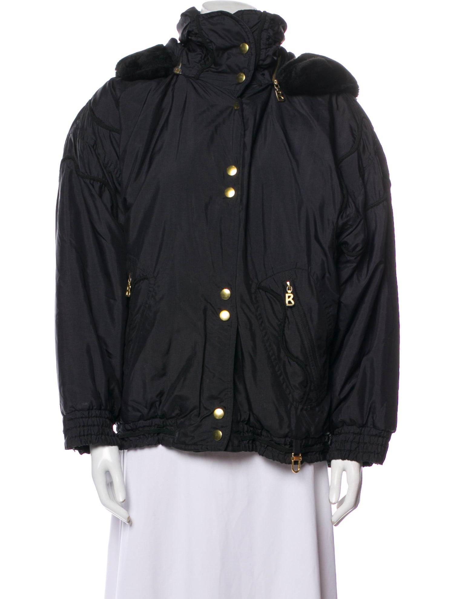 Bogner Hidden flap pocket at interior; removeable hoodie Utility Jacket ...