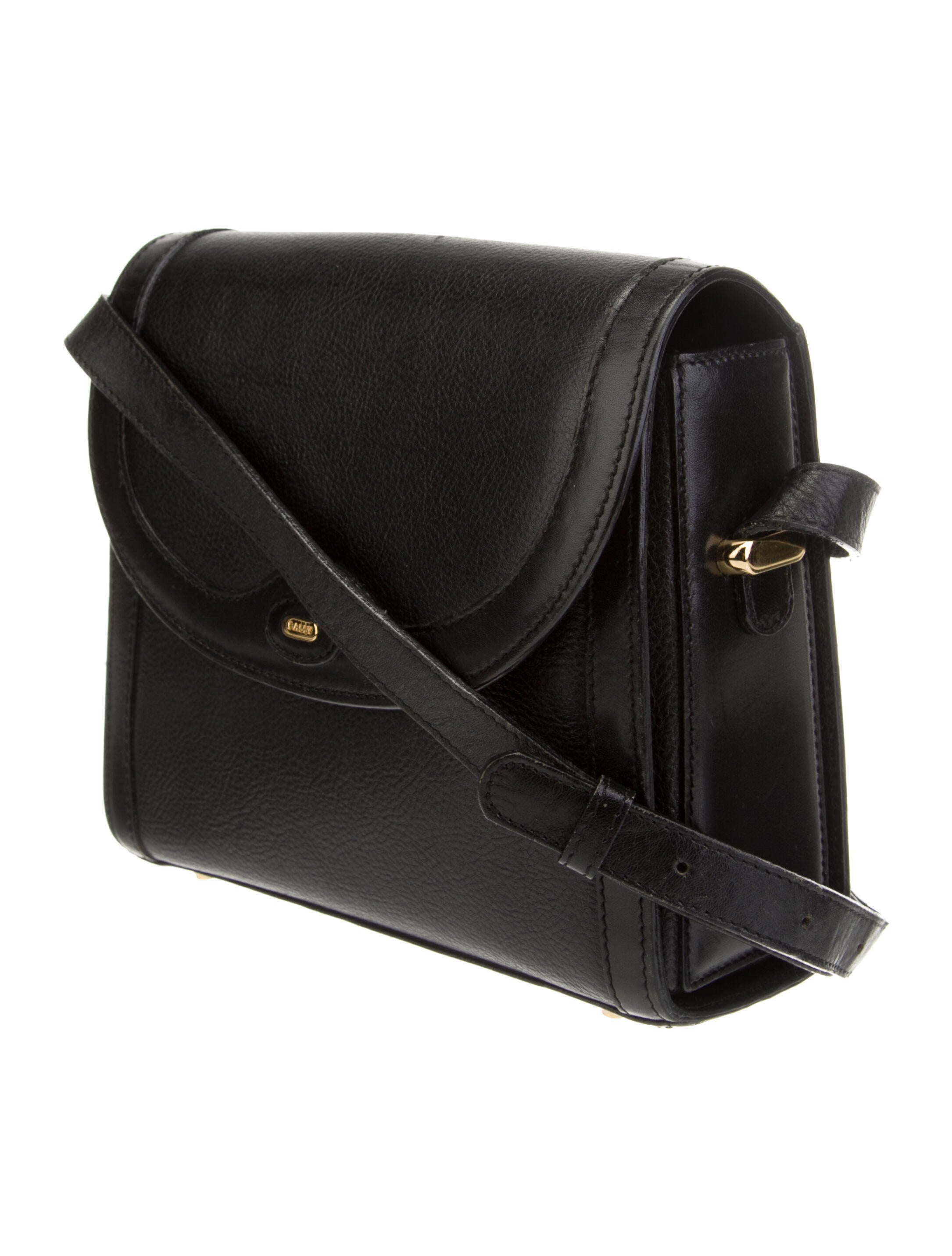 Bally Leather Flap Crossbody Bag - Black Crossbody Bags, Handbags ...
