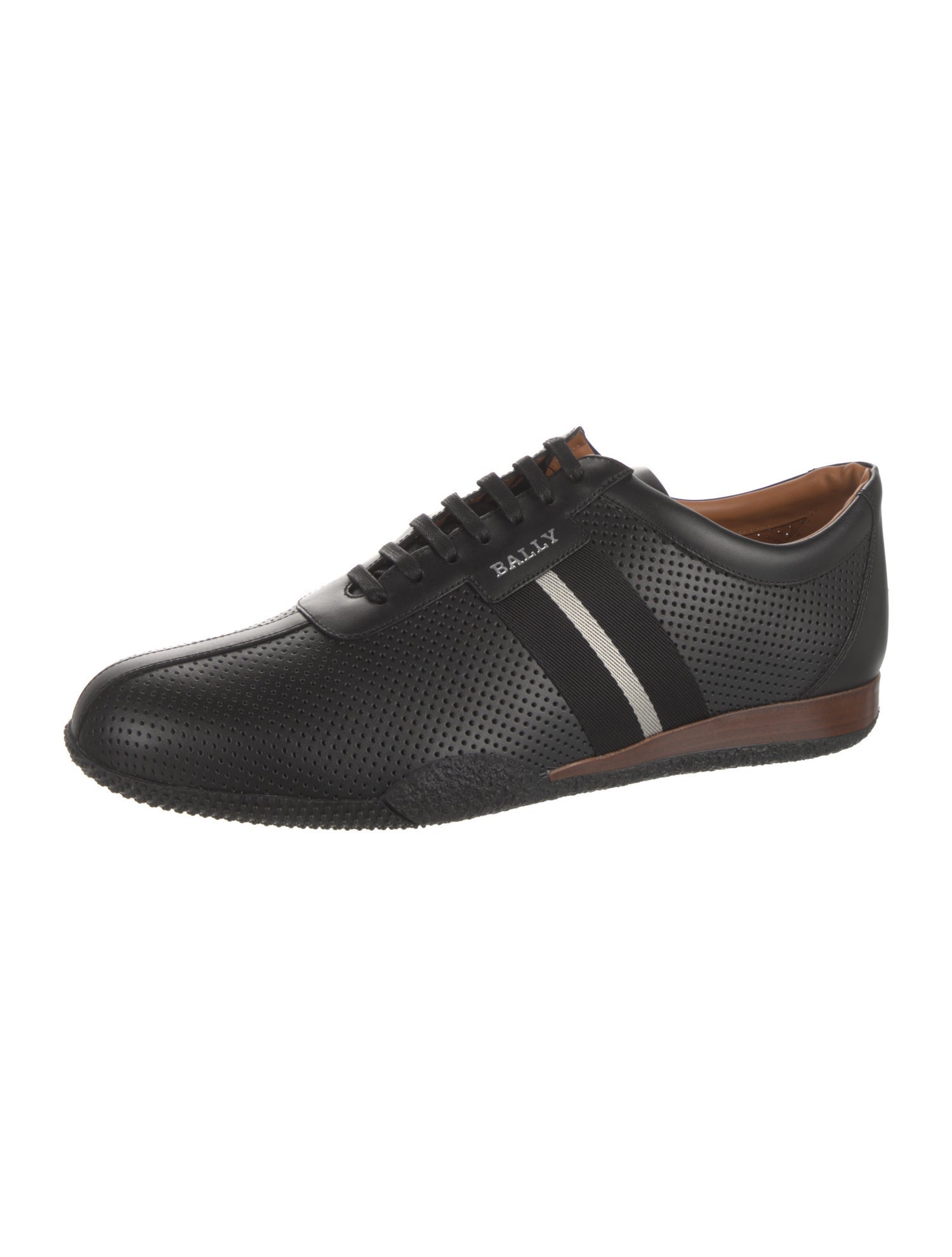 Bally Leather Striped Sneakers - Black Sneakers, Shoes - WB256191 | The ...