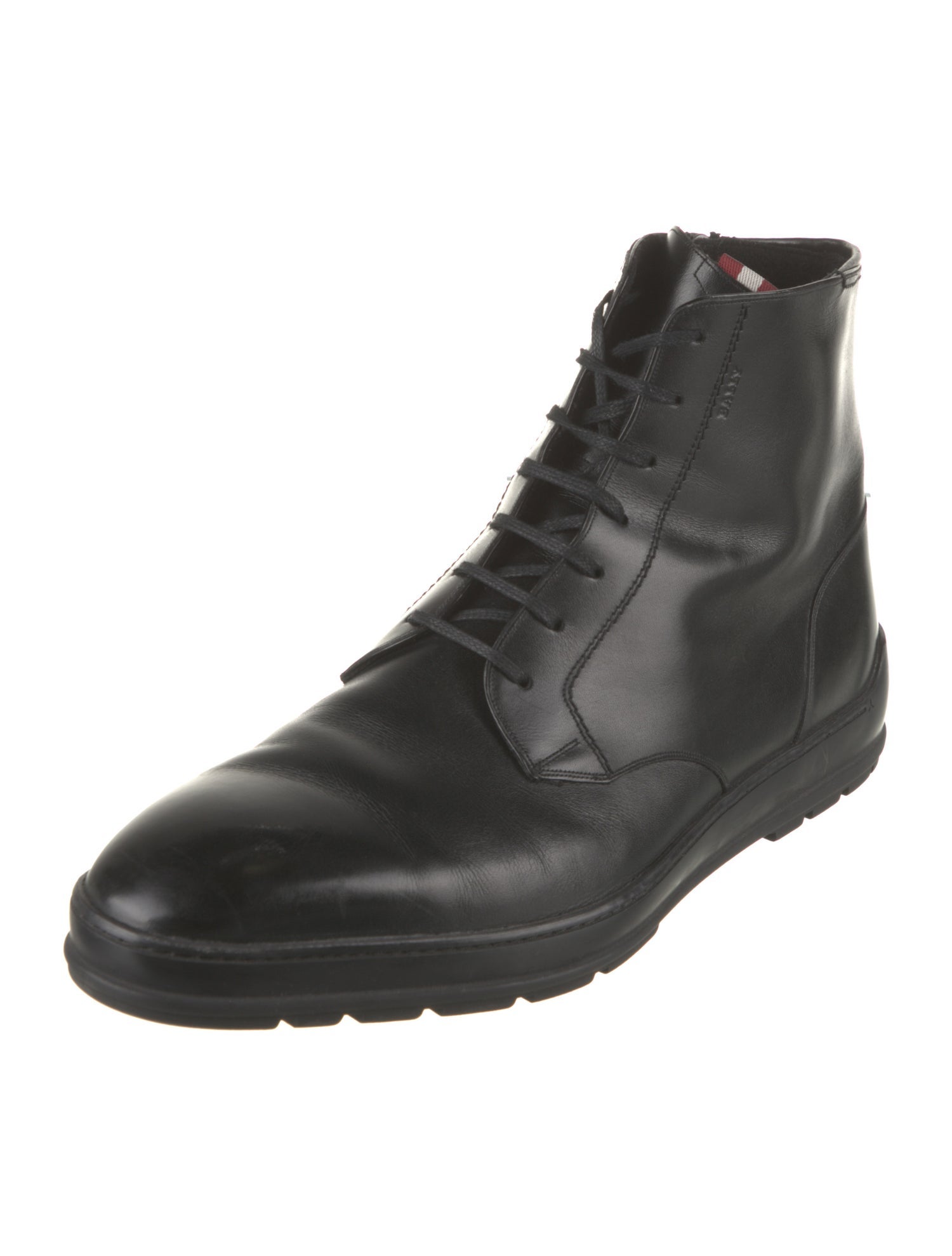 Bally Leather Lace-Up Boots - Black Boots, Shoes - WB260243 | The RealReal
