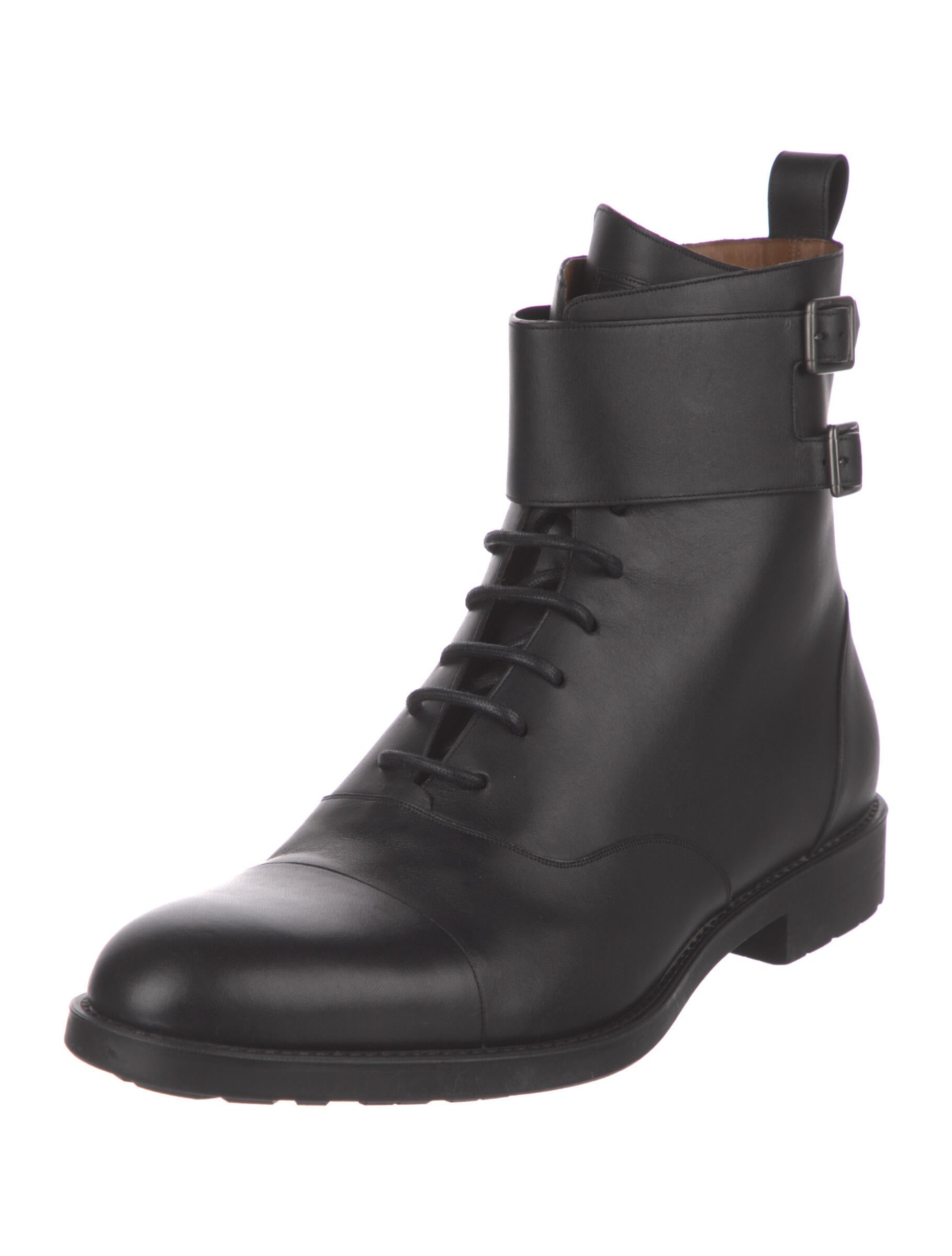 Bally Leather Combat Boots - Black Boots, Shoes - WB260247 | The RealReal