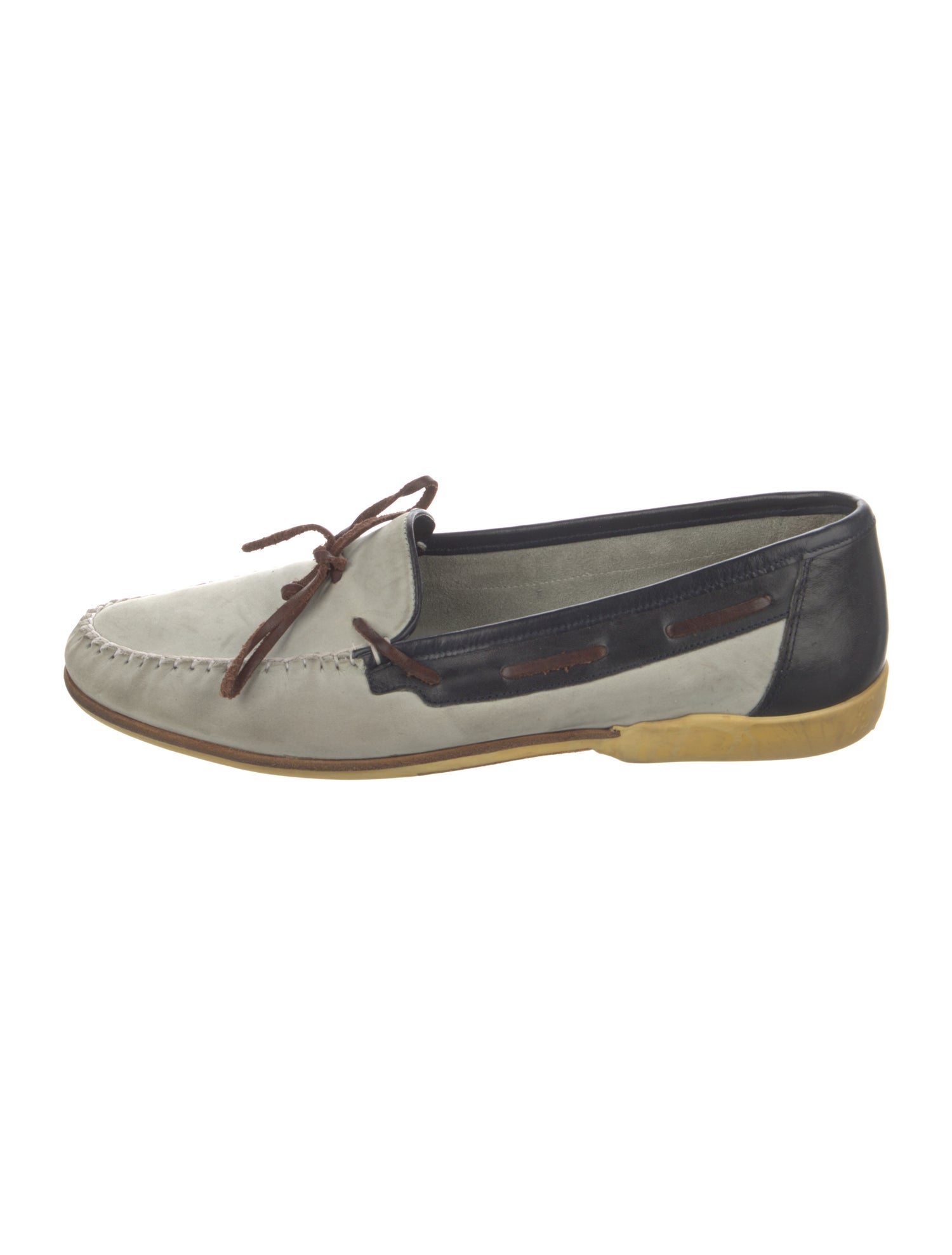 Bally Suede Colorblock Pattern Boat Shoes - Grey Loafers, Shoes ...