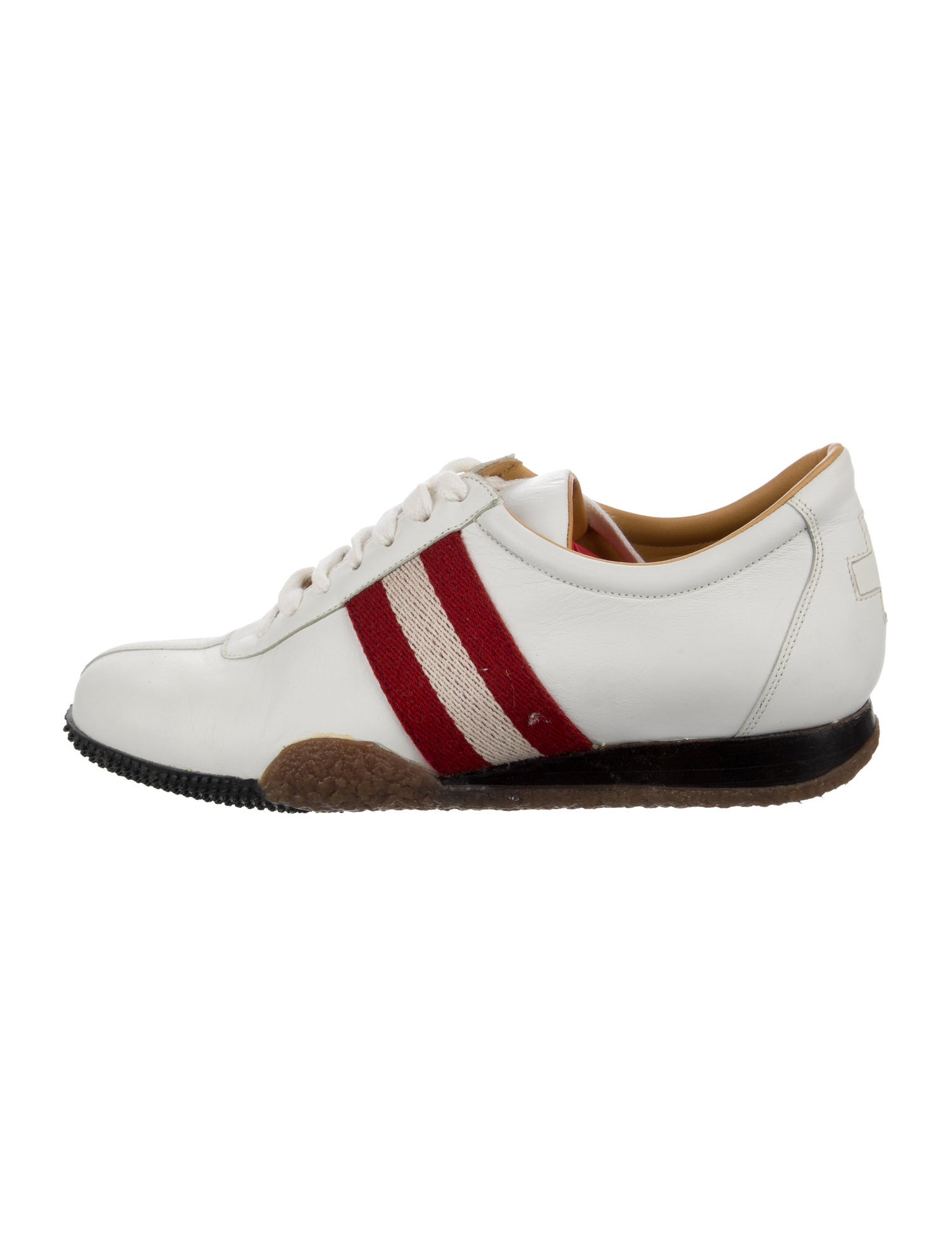 Bally Leather Colorblock Pattern Sneakers - Burgundy Sneakers, Shoes ...
