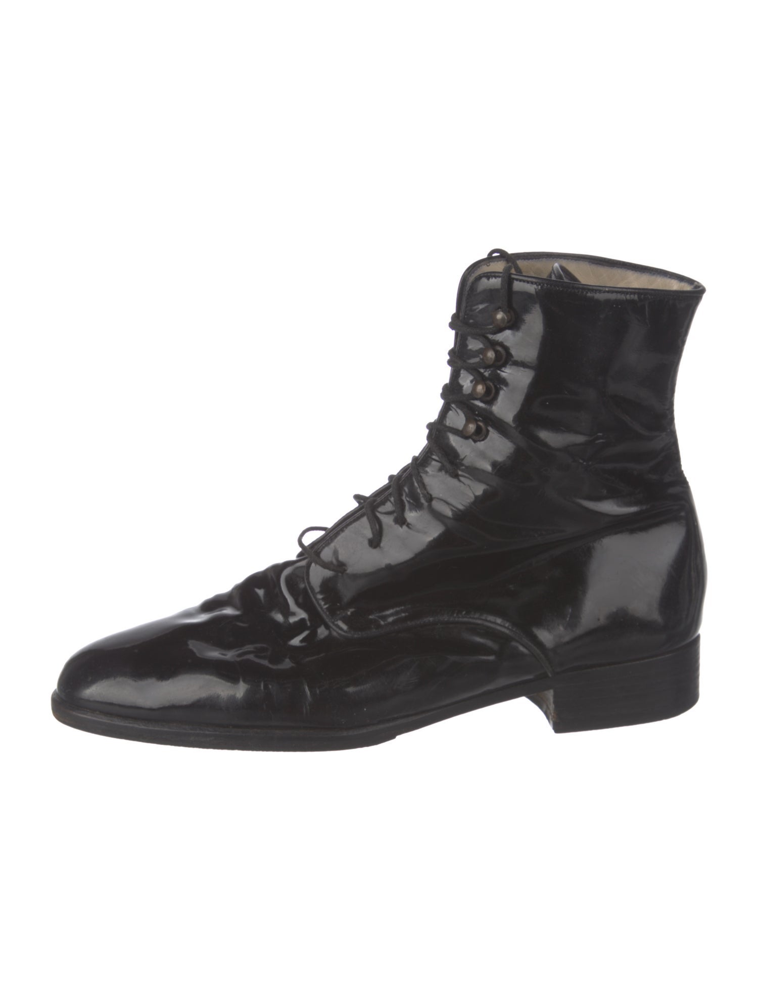 Bally Patent Leather Combat Boots - Black Boots, Shoes - WB269607 | The ...