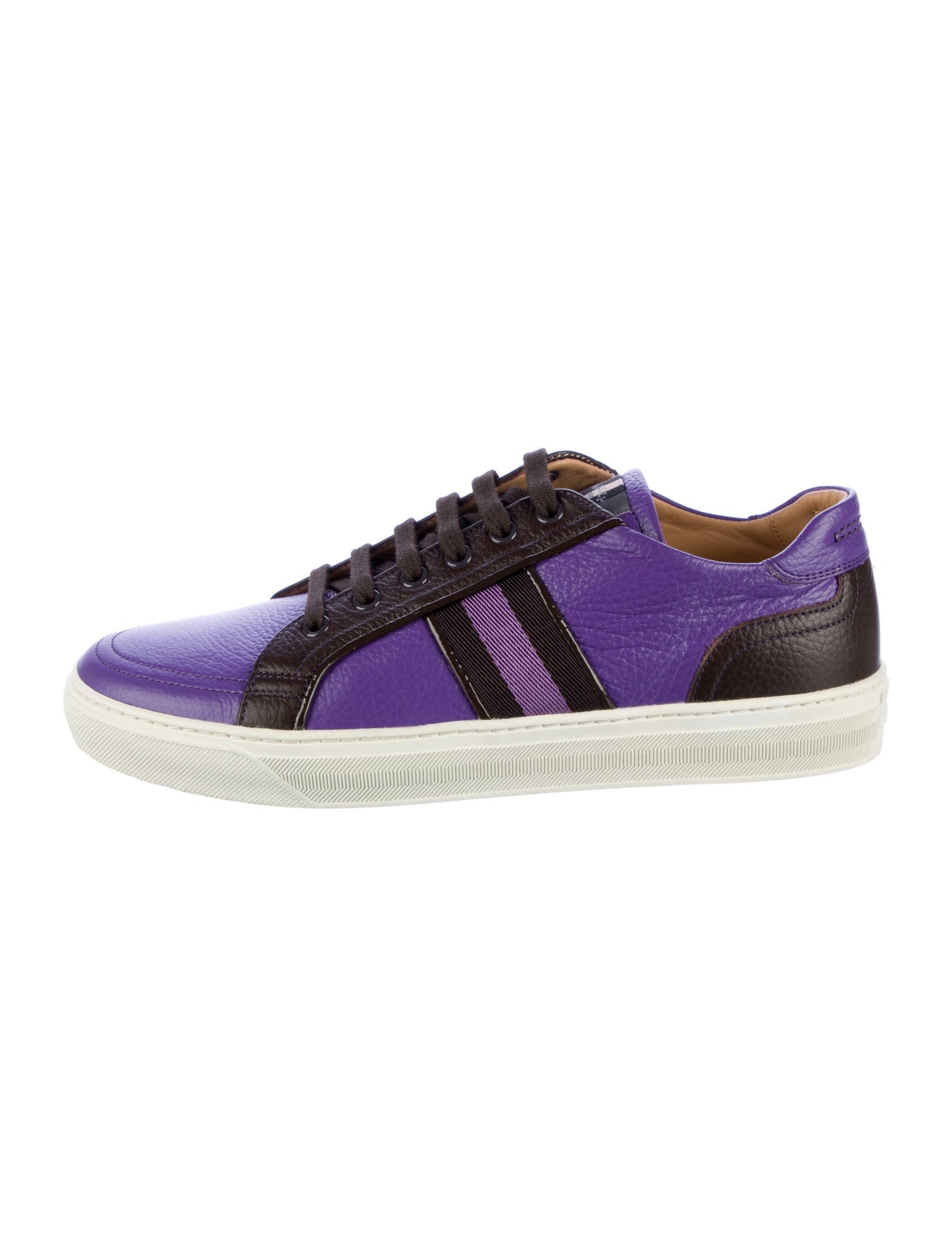 Bally Leather Printed Sneakers - Purple Sneakers, Shoes - WB269964 ...