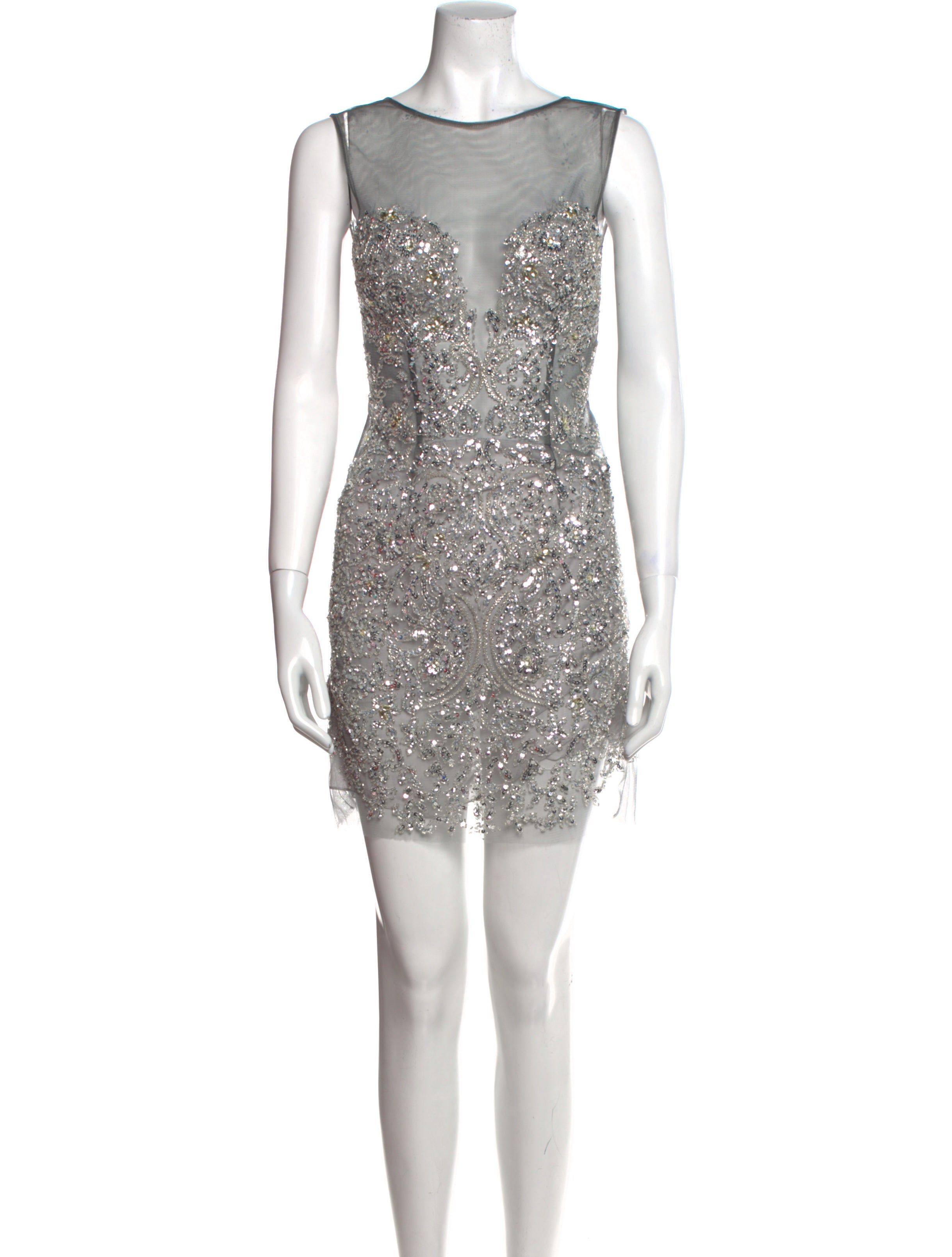 Basix Black Label Bateau Neckline Mini Dress - Grey Dresses, Clothing ...