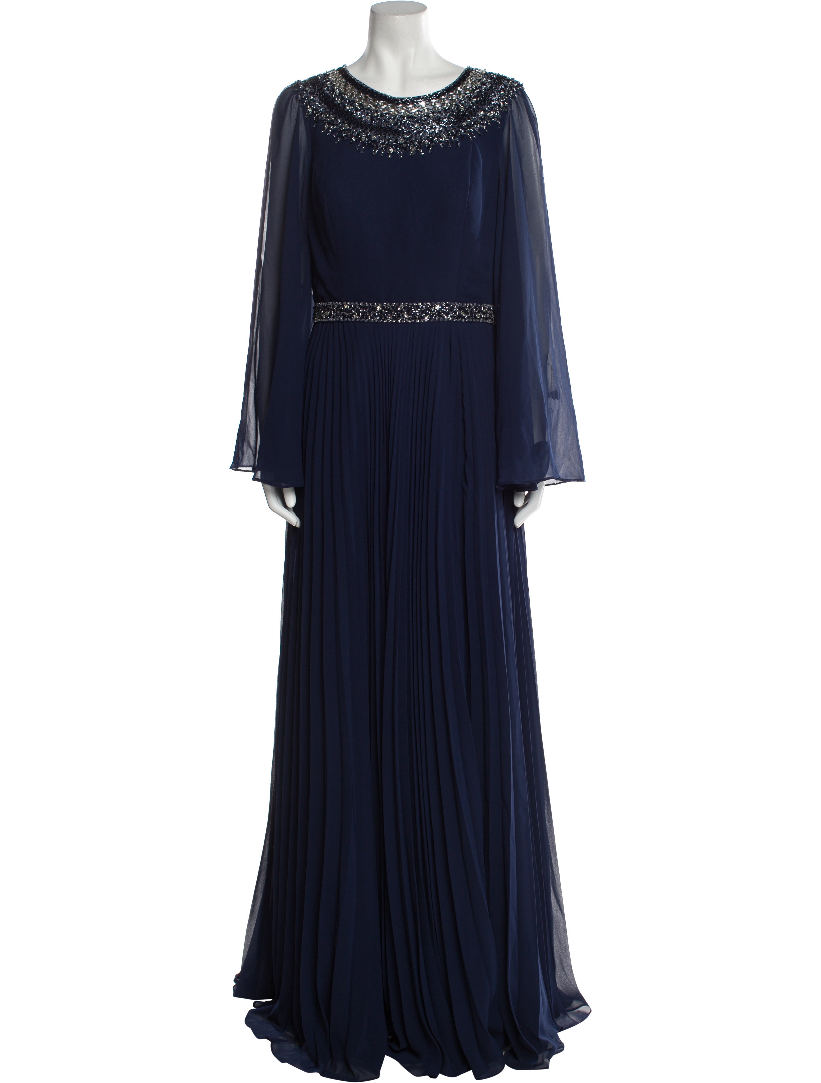 Basix Black Label Scoop Neck Long Dress - Blue Dresses, Clothing ...