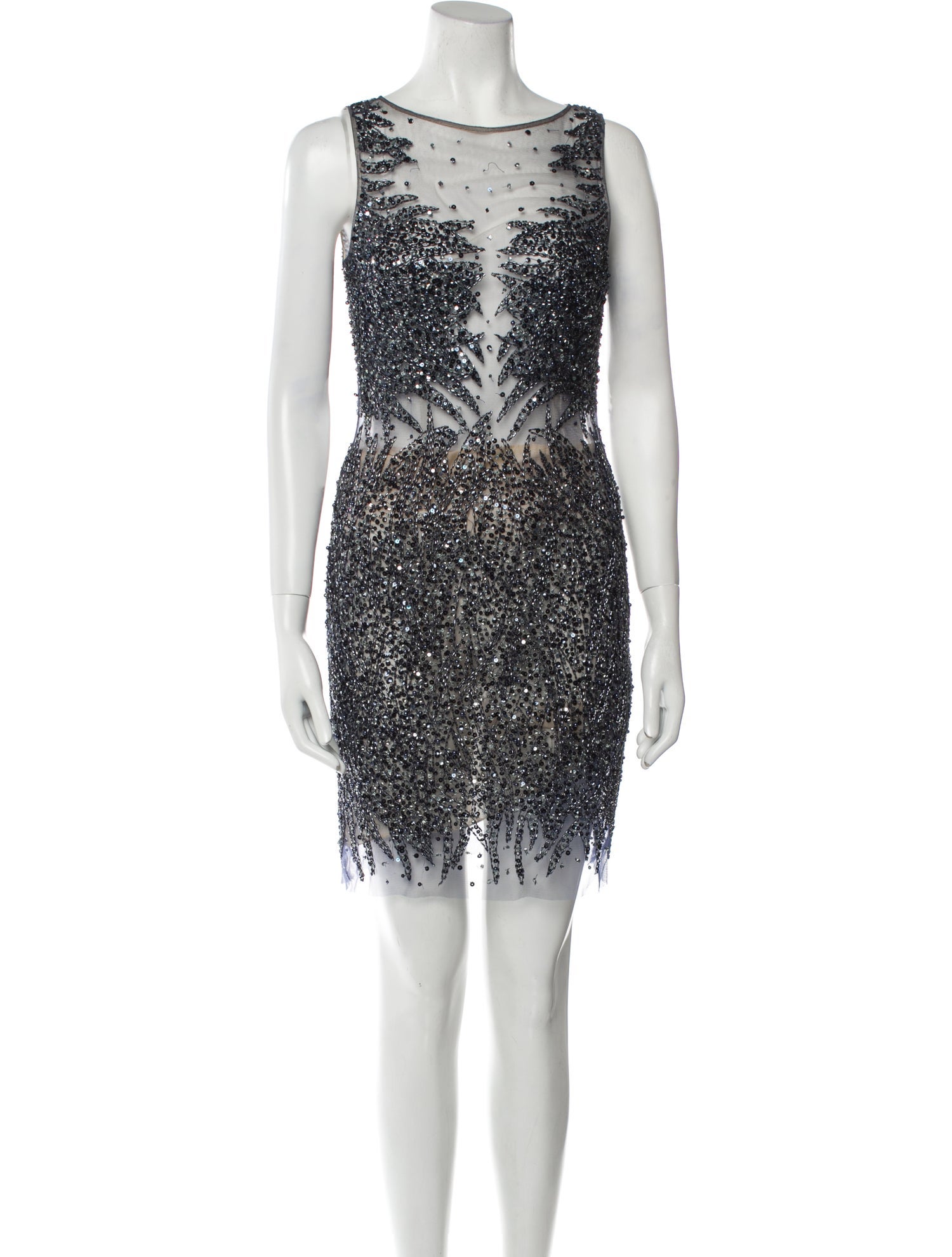 Basix Black Label Bateau Neckline Mini Dress - Blue Dresses, Clothing ...