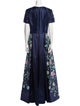 Basix Black Label Floral Print Long Dress - Blue Dresses, Clothing ...