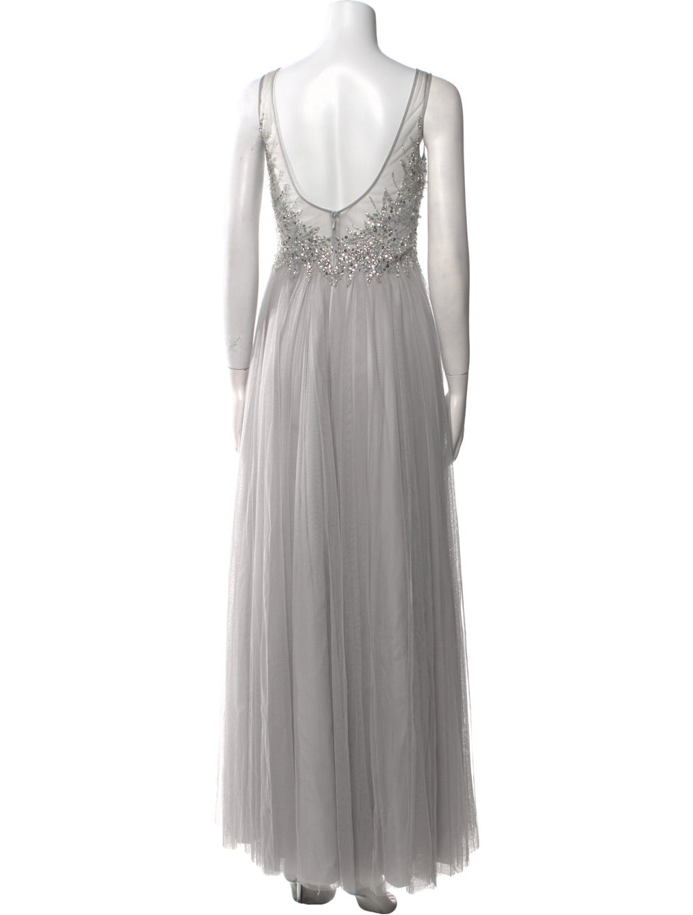 Basix Black Label Bateau Neckline Long Dress - Grey Dresses, Clothing ...