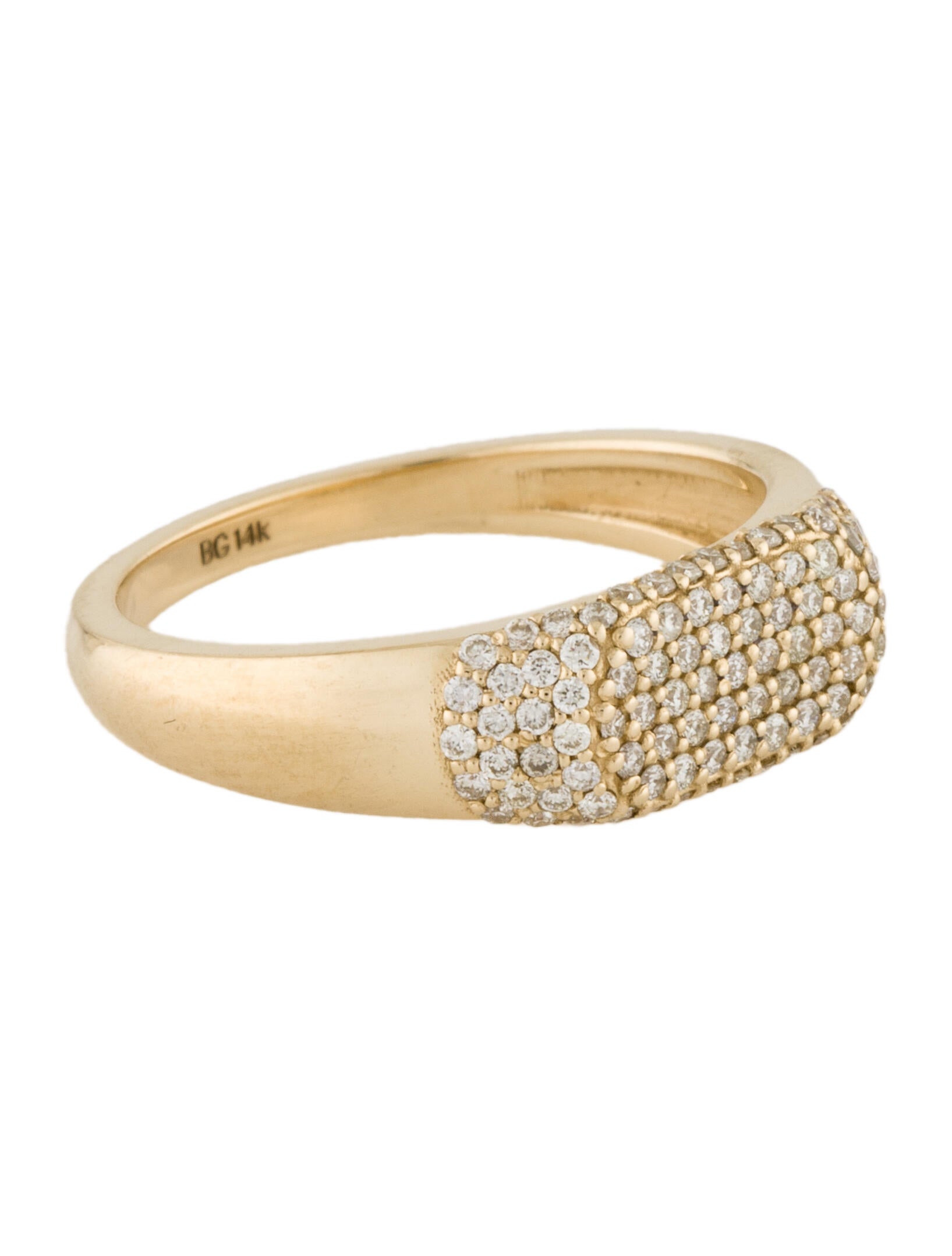 Baby Gold 14K Diamond Pave Signet Ring - 14K Yellow Gold Signet Ring ...