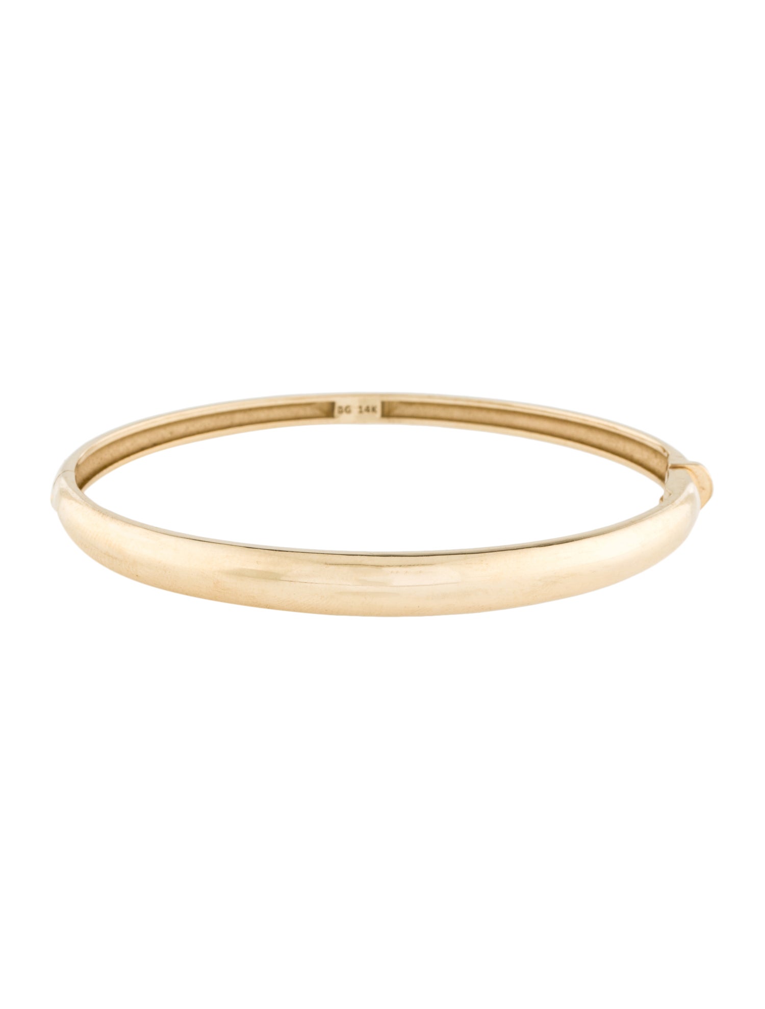 Baby Gold 14K Hinged Dome Bangle - 14K Yellow Gold Bangle, Bracelets - WBALV20188 | The RealReal