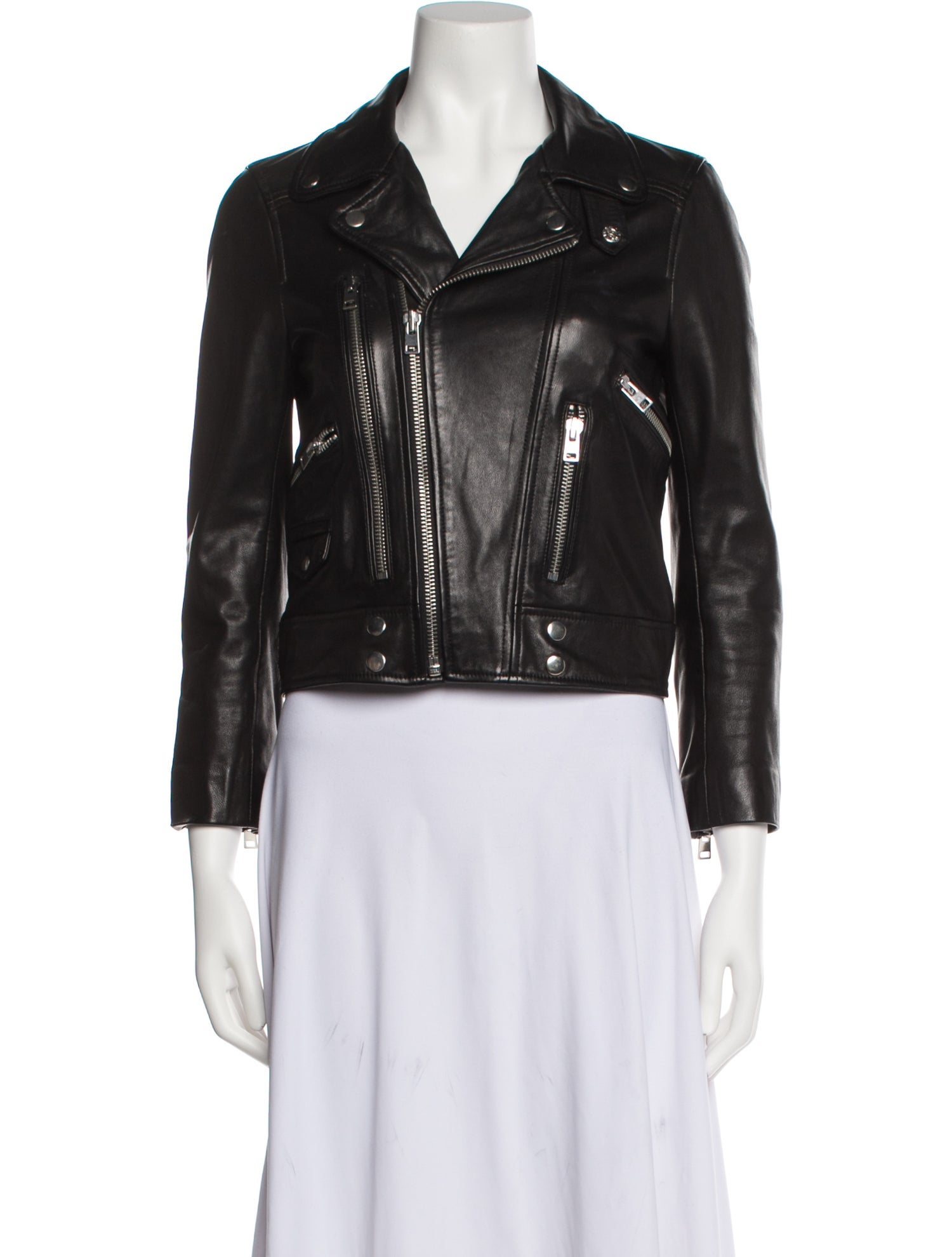 Barney's New York Leather Biker Jacket - Black Jackets, Clothing ...