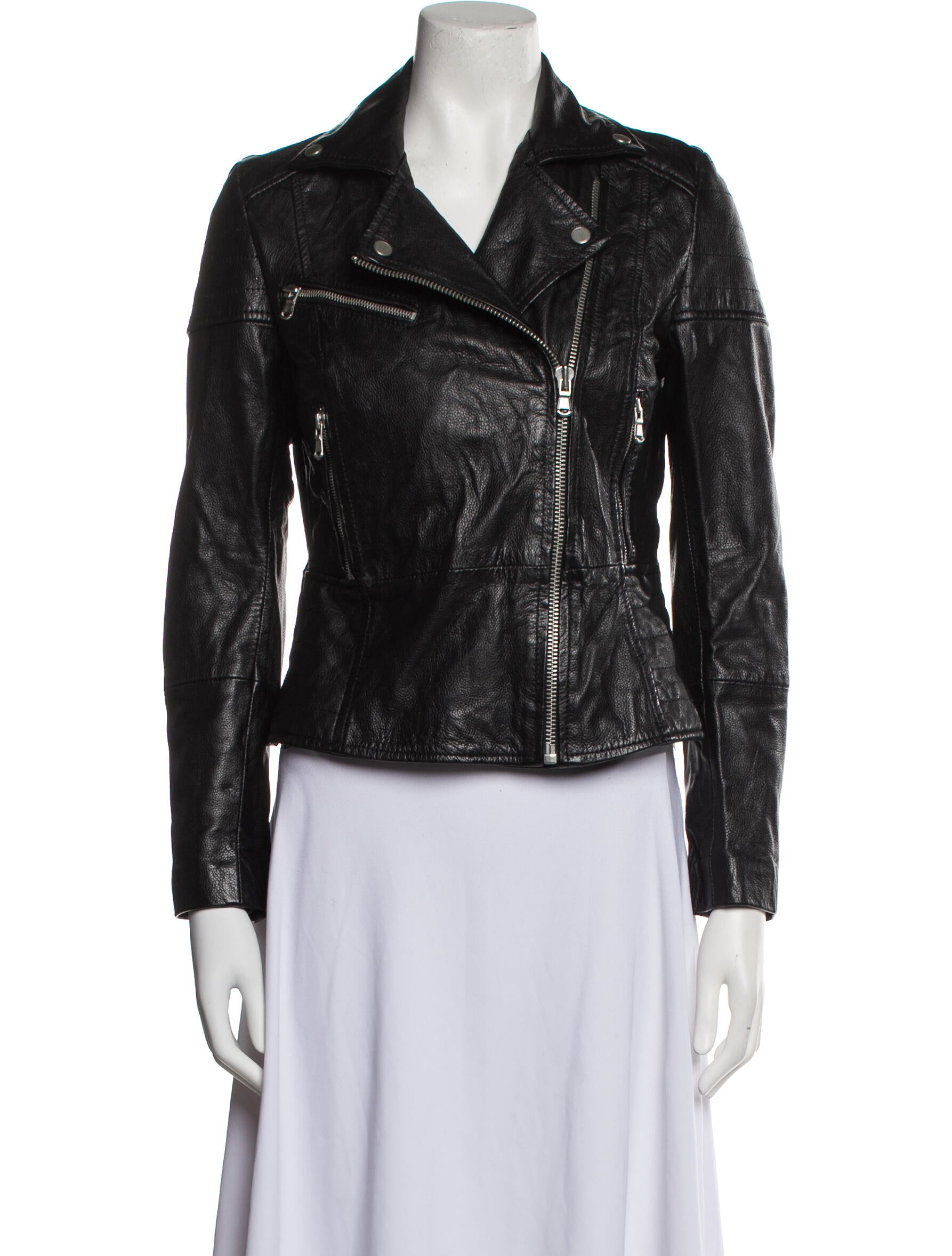 Barney's New York Leather Biker Jacket - Black Jackets, Clothing ...