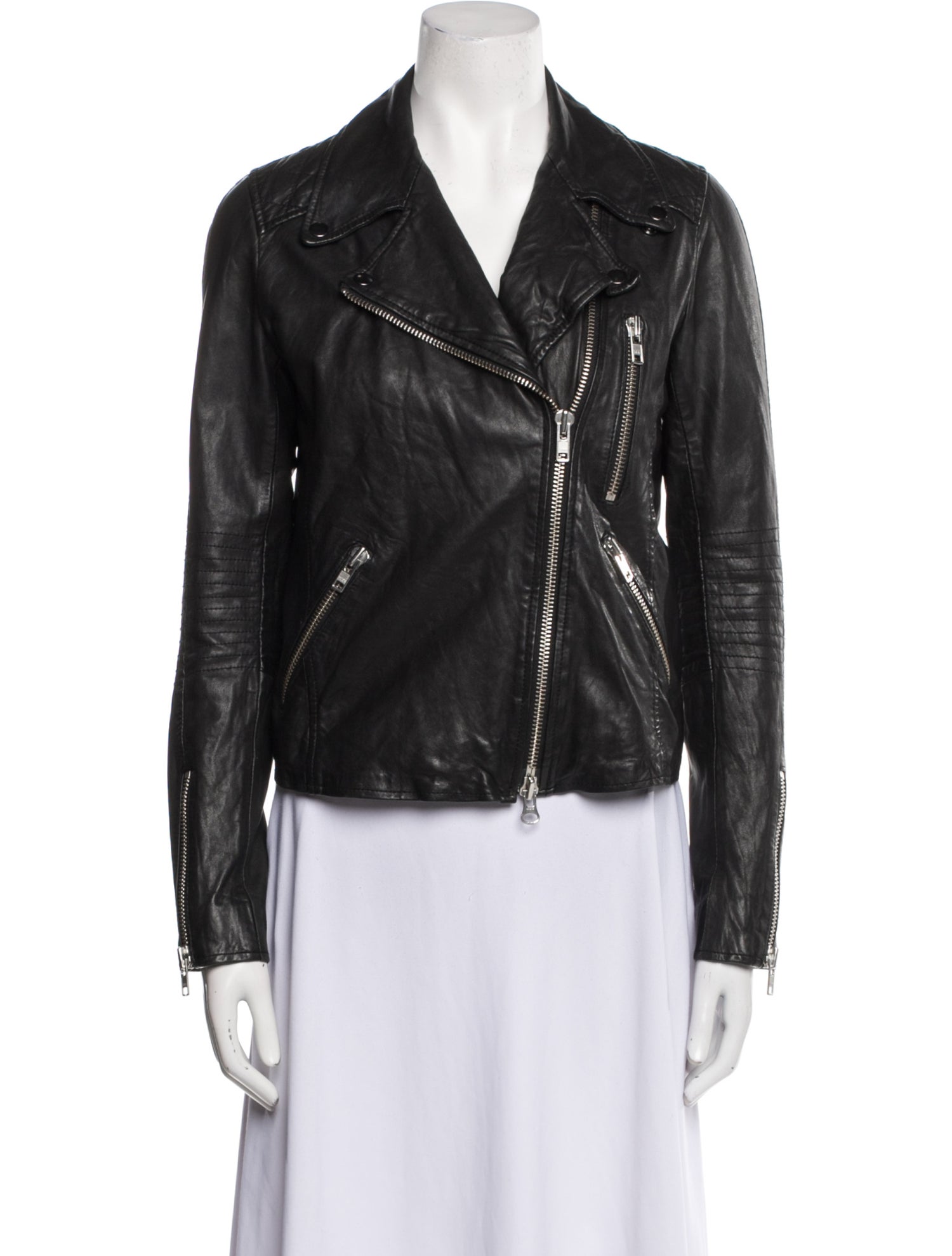 Barney's New York Leather Biker Jacket - Black Jackets, Clothing ...