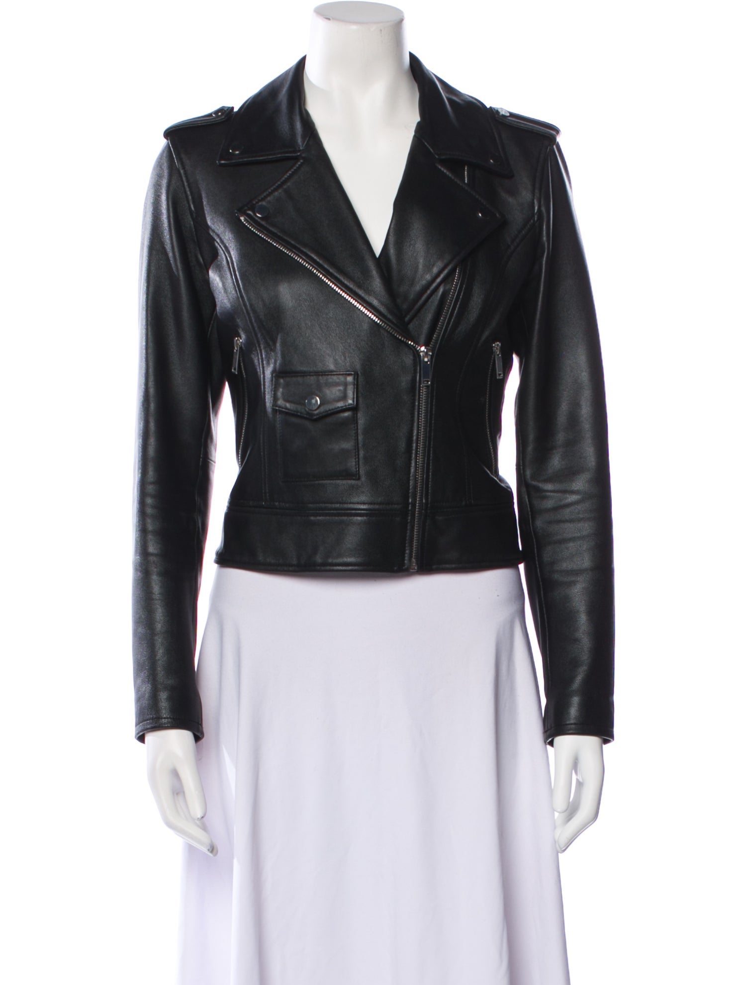 Barney's New York Leather Biker Jacket - Black Jackets, Clothing ...