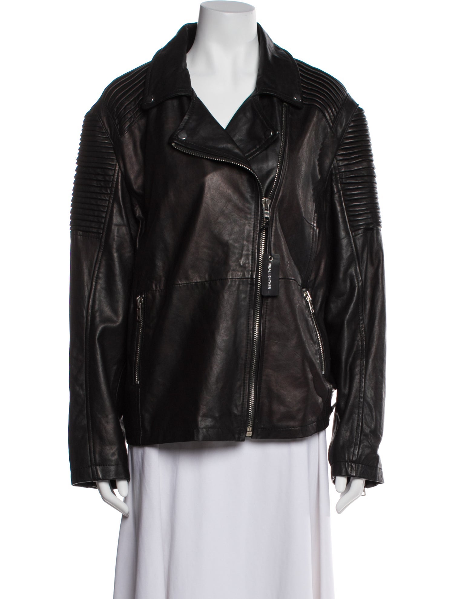 Barney's New York Leather Biker Jacket w/ Tags - Black Jackets ...
