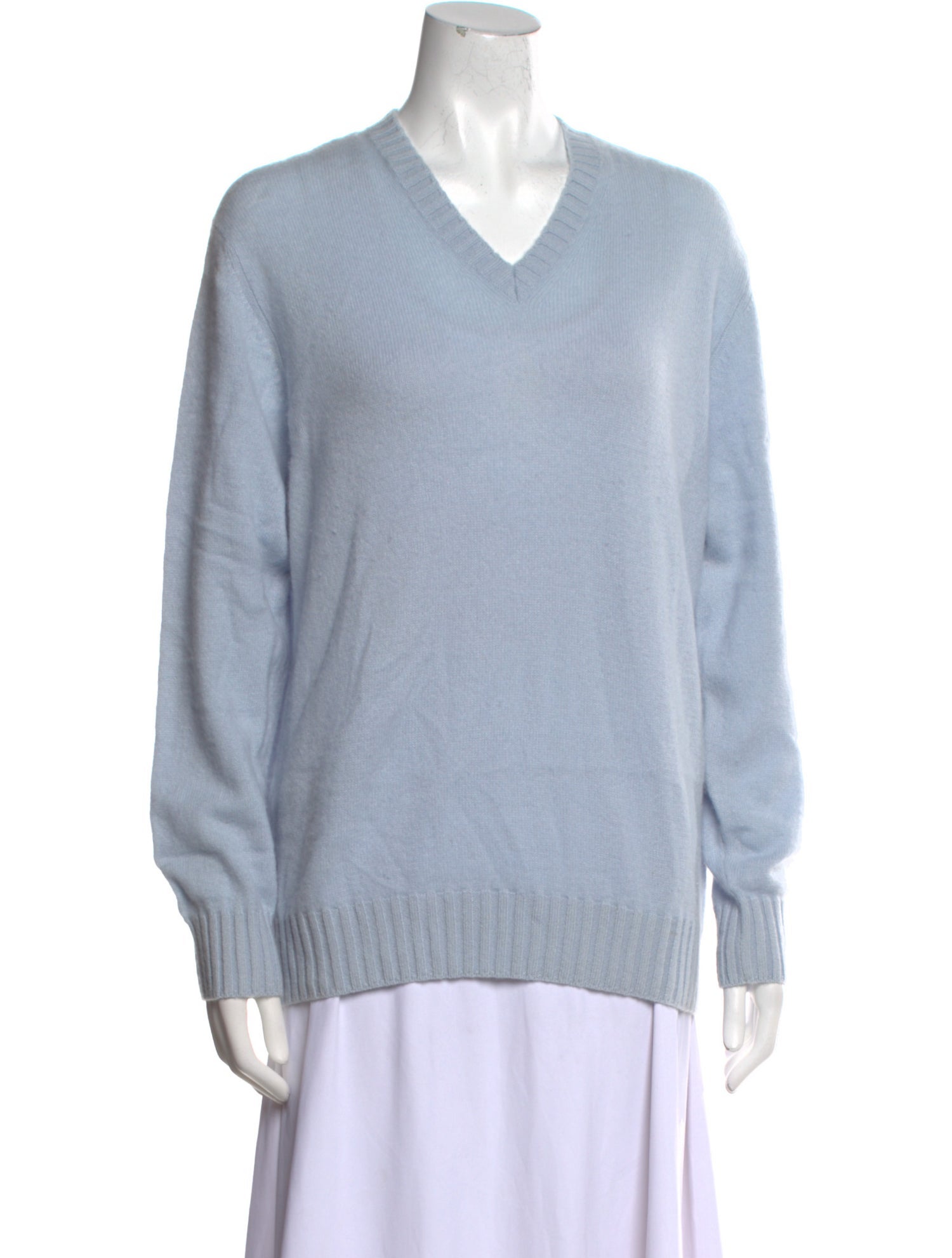 Barney's New York Cashmere V-Neck Sweater - Blue Knitwear, Clothing ...