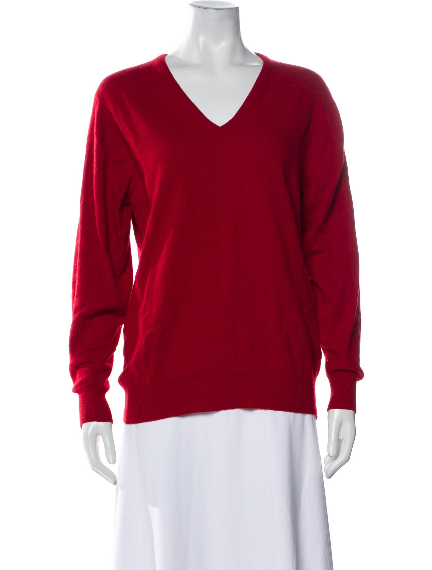Barney's New York V-Neck Sweater - Red Knitwear, Clothing - WBANY53298 ...