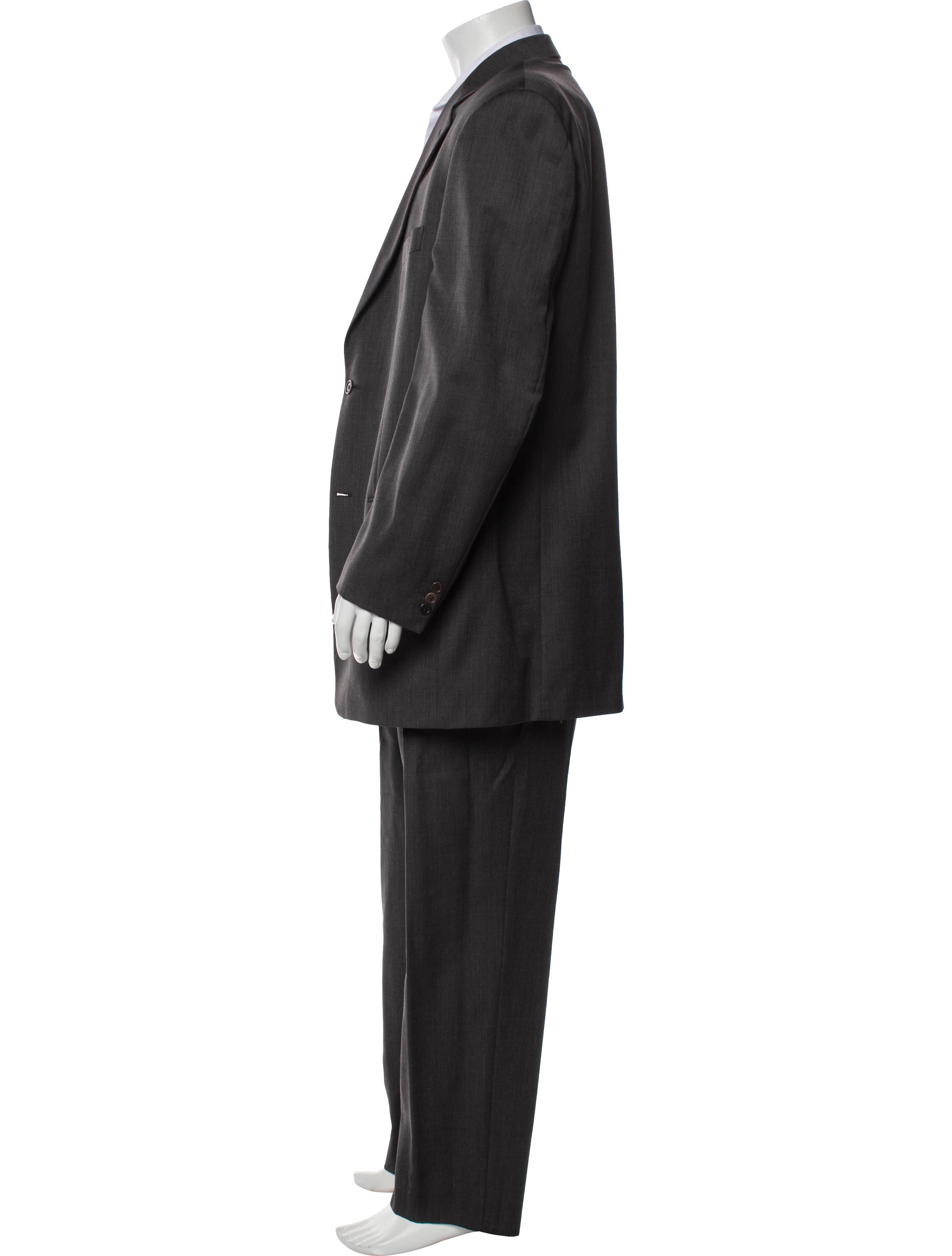 Armani Collezioni Wool Two-Piece Blazer - Grey, 13.5" Rise Suiting ...