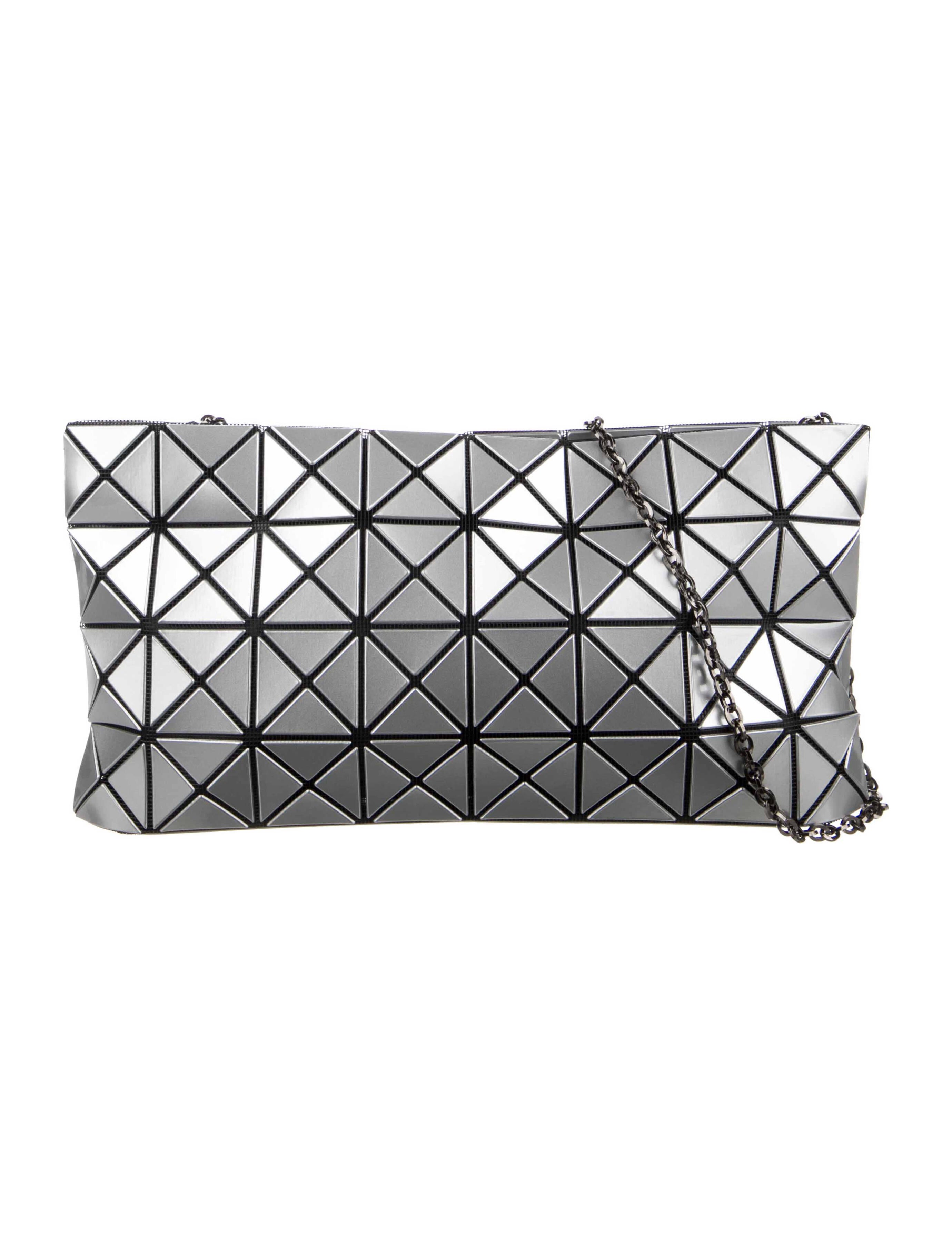 Bao Bao Issey Miyake Leather Shoulder Bag w/ Tags - Silver Shoulder ...