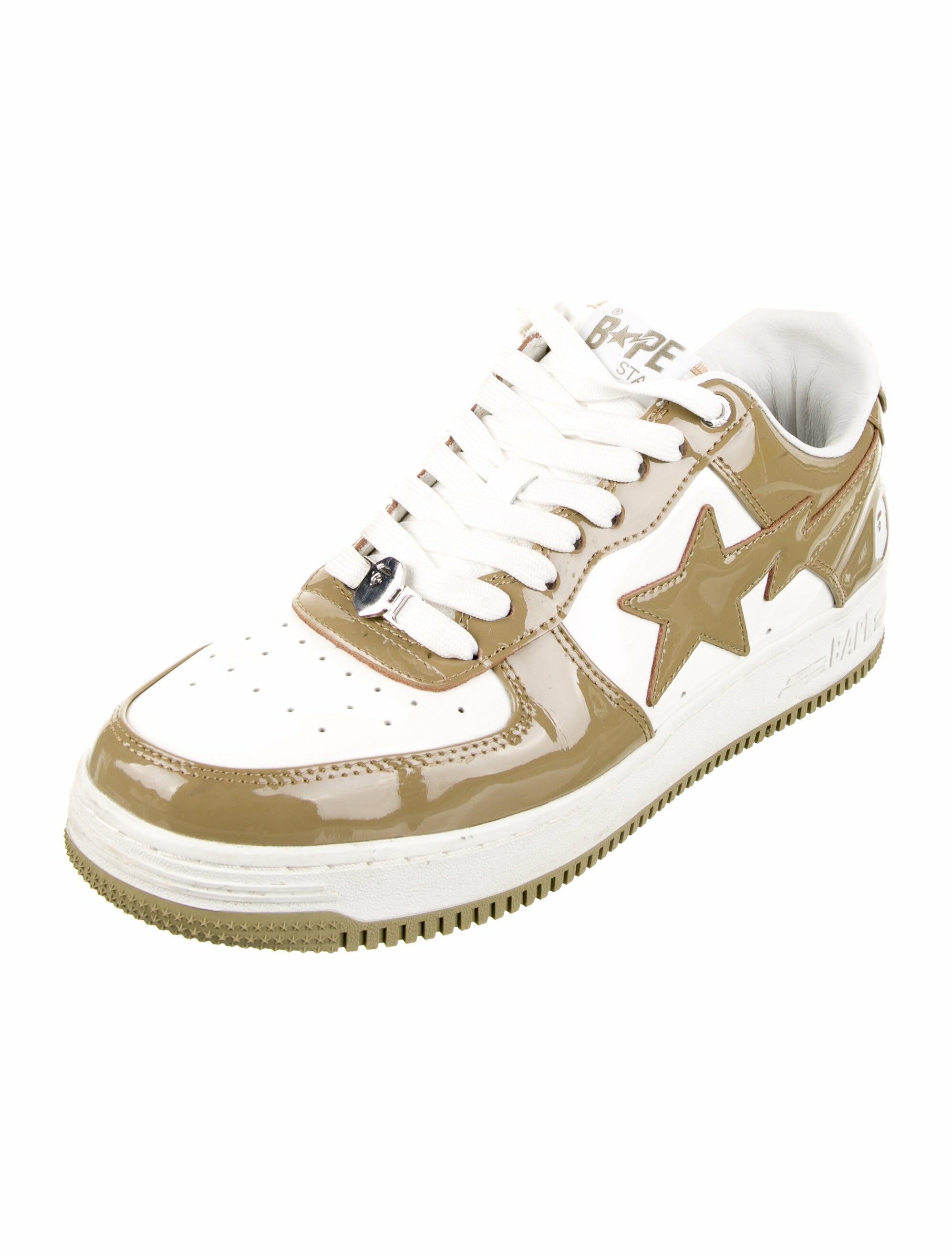 BAPE Bapesta 'Patent Leather White Khaki' Chunky Sneakers - White ...