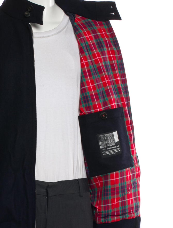 Baracuta Virgin Wool Bomber Jacket - Blue Outerwear, Clothing ...