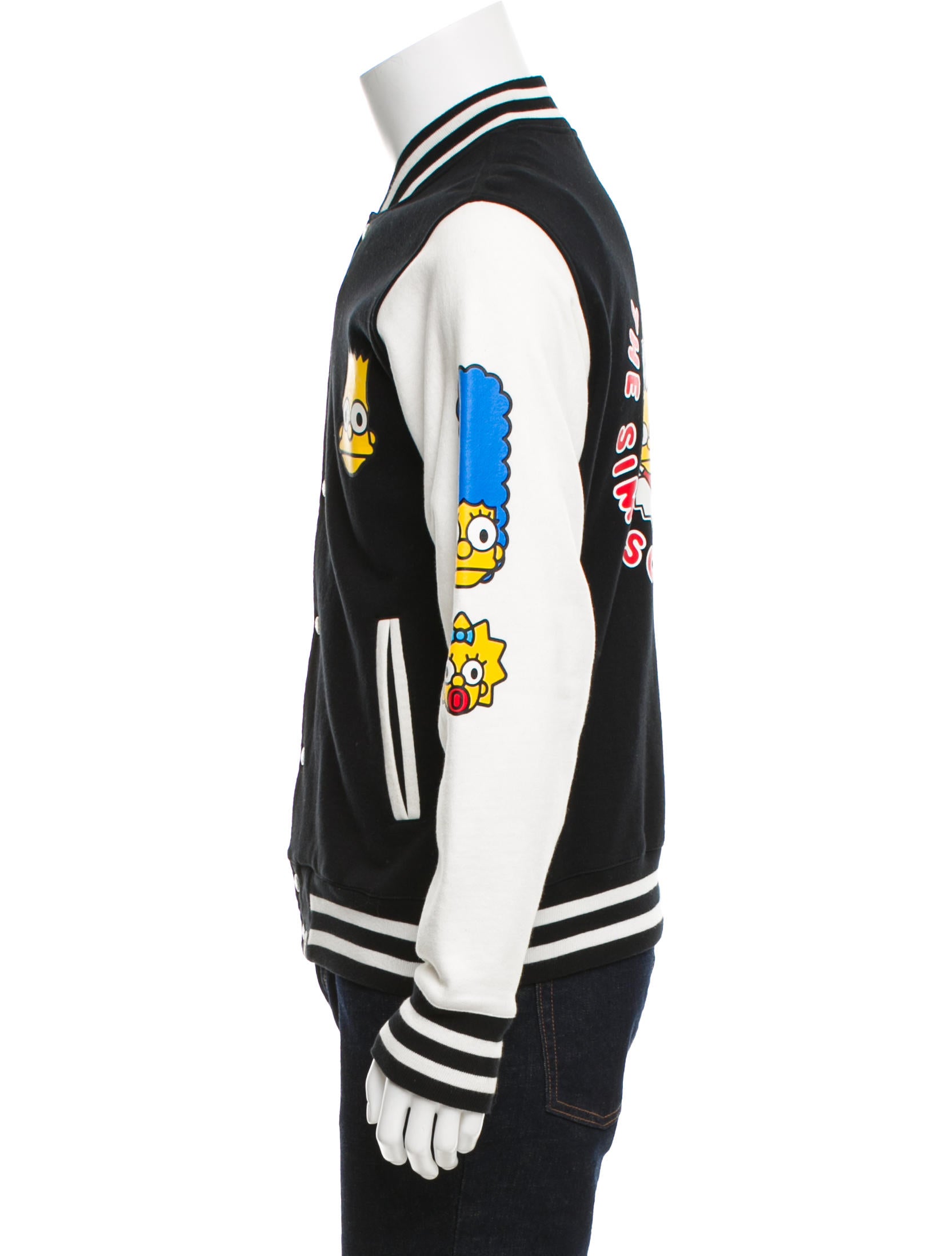 A Bathing Ape 2014 Simpsons Varsity Jacket - Black Outerwear, Clothing ...