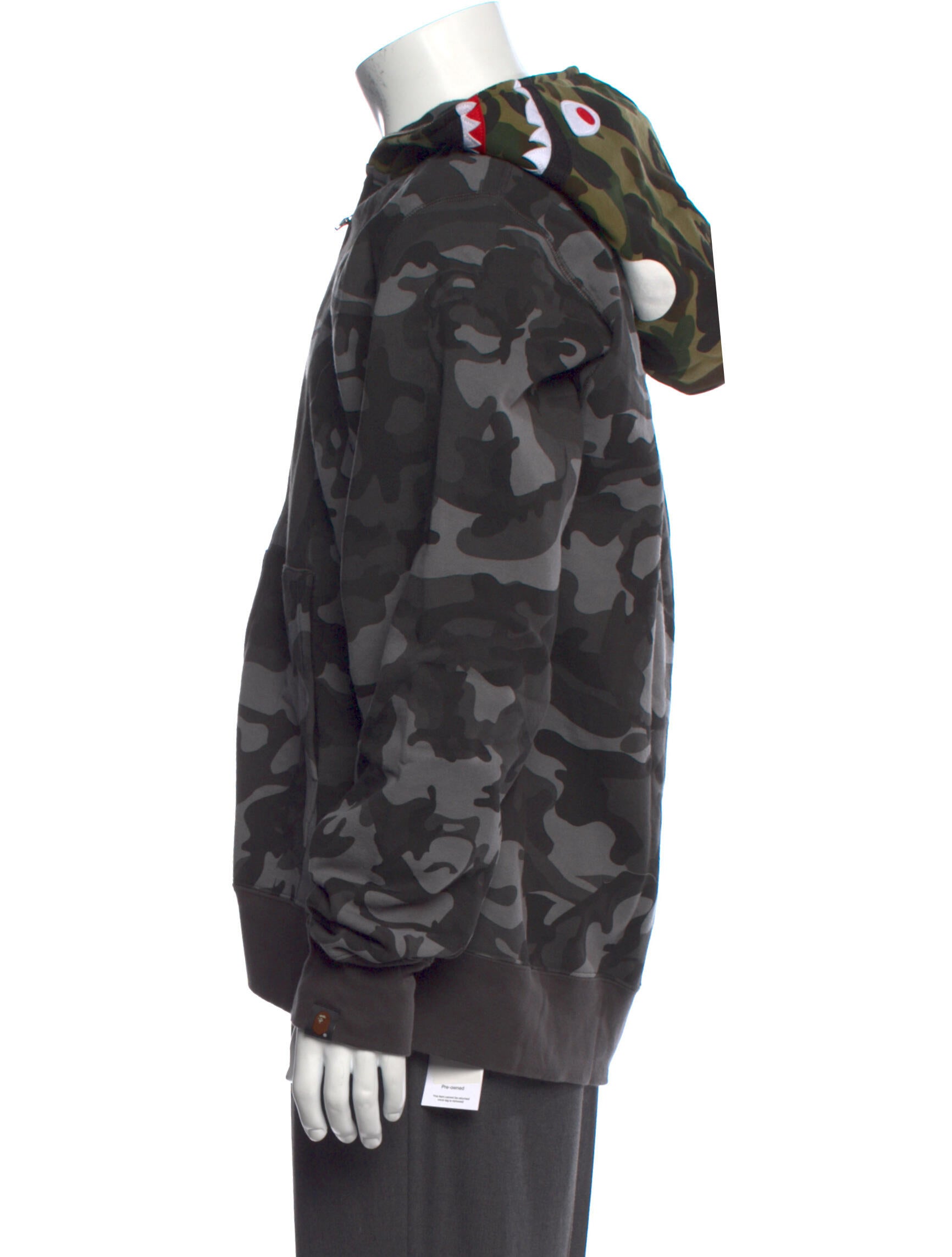 A Bathing Ape x Mastermind Shark Camouflage Print Hoodie - Grey ...