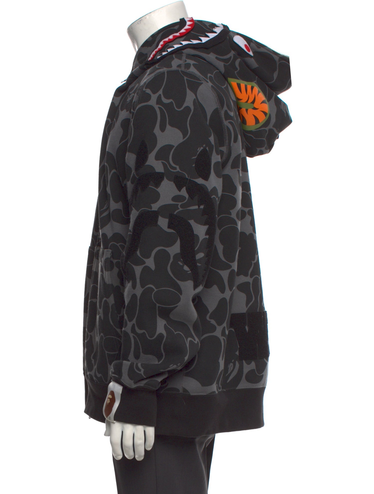 BAPE Shark Camo Printed Hoodie - Grey Sweatshirts & Hoodies, Clothing ...