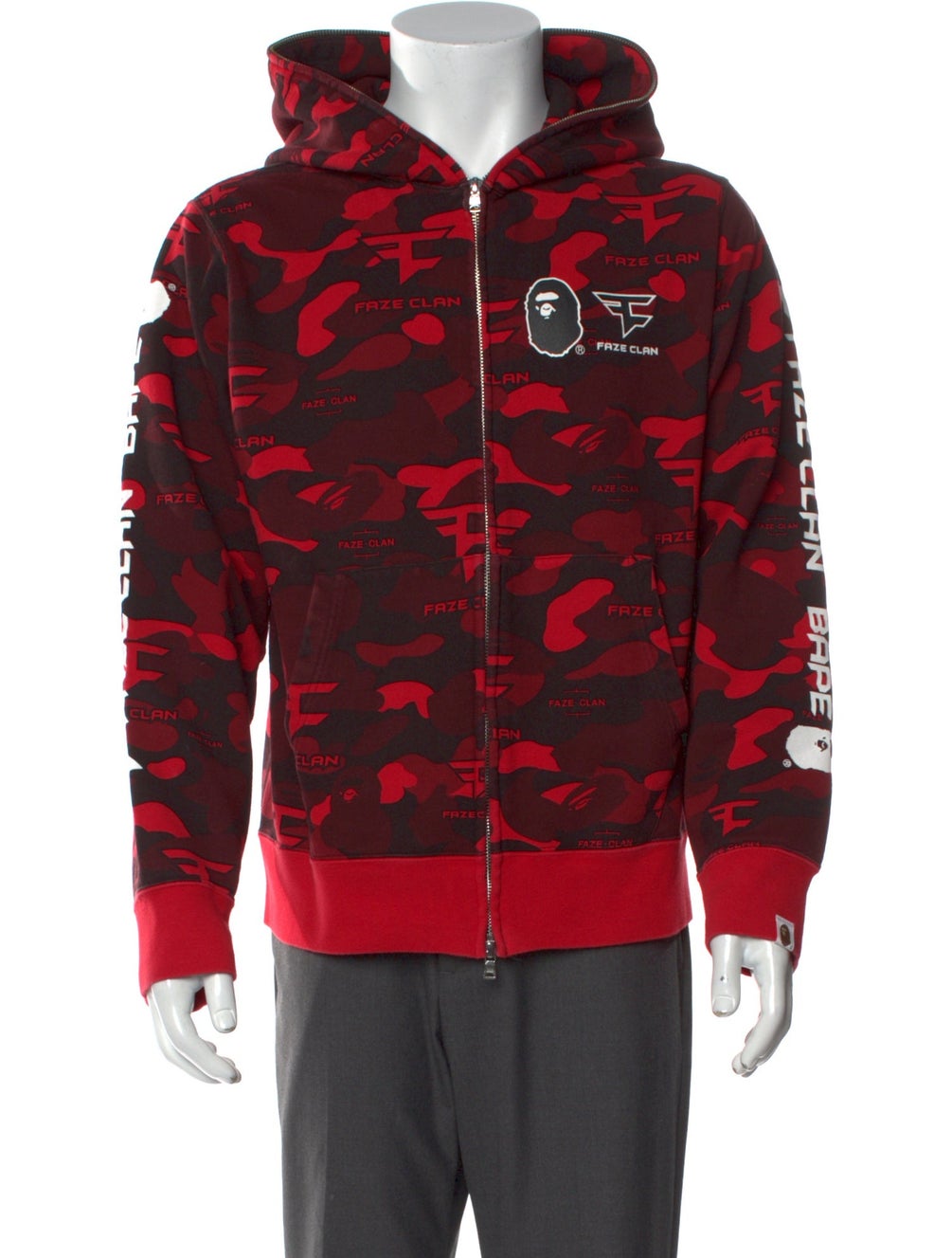 A Bathing Ape 2023 x Faze Clan Camo Full Zip Hoodie - Orange ...